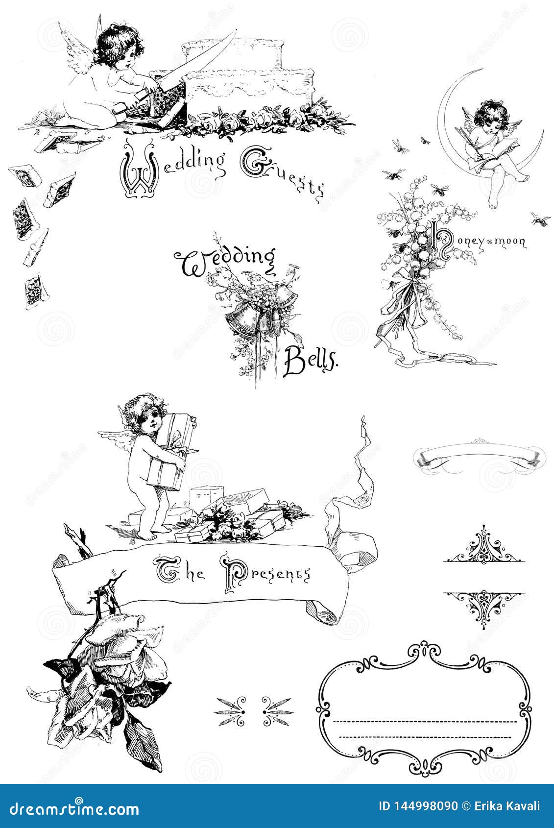 Vintage Wedding Clip Art Vintage Victorian Frames Clipart, Shabby Clip