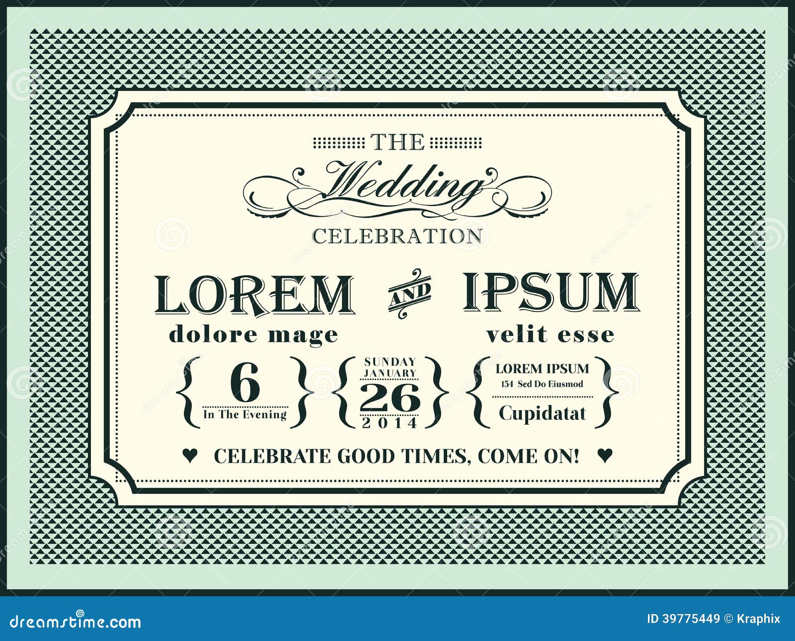 Vintage Wedding Invitation Border and Frame Stock Vector - Illustration ...