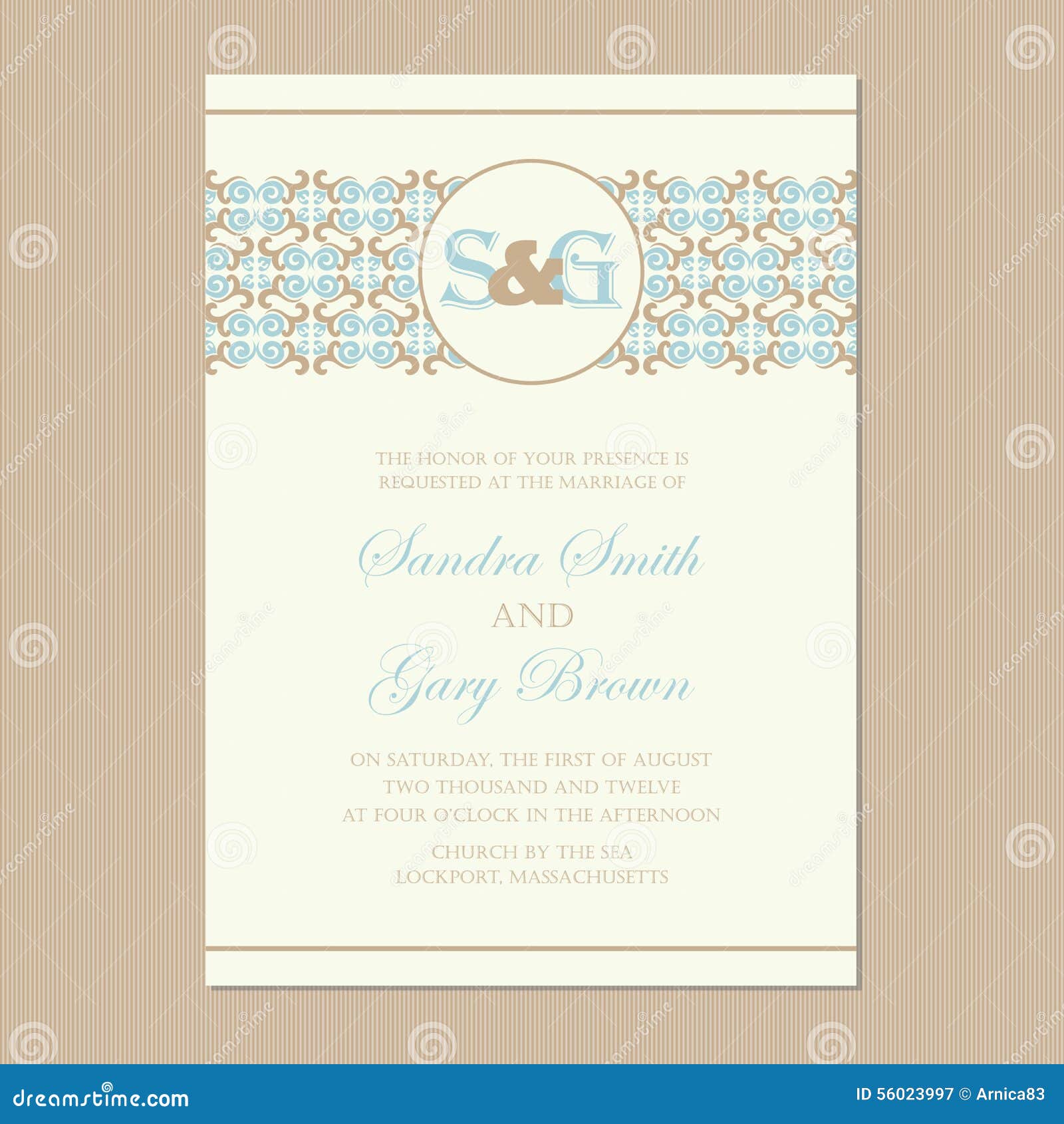 Vintage Wedding Invitation Card Stock Vector - Illustration of ...