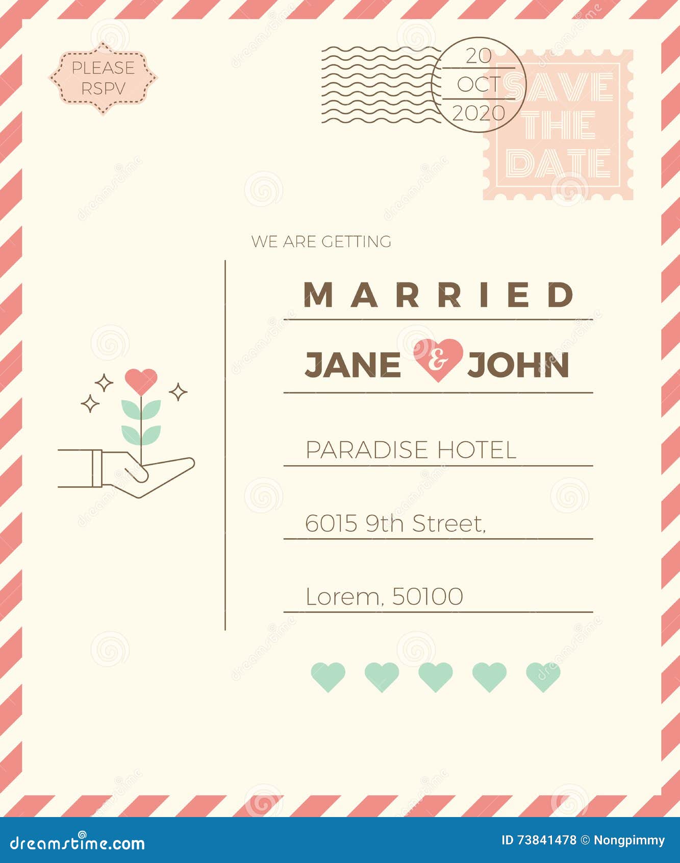 Vintage Wedding Invitation Card Template Stock Vector - Illustration of ...