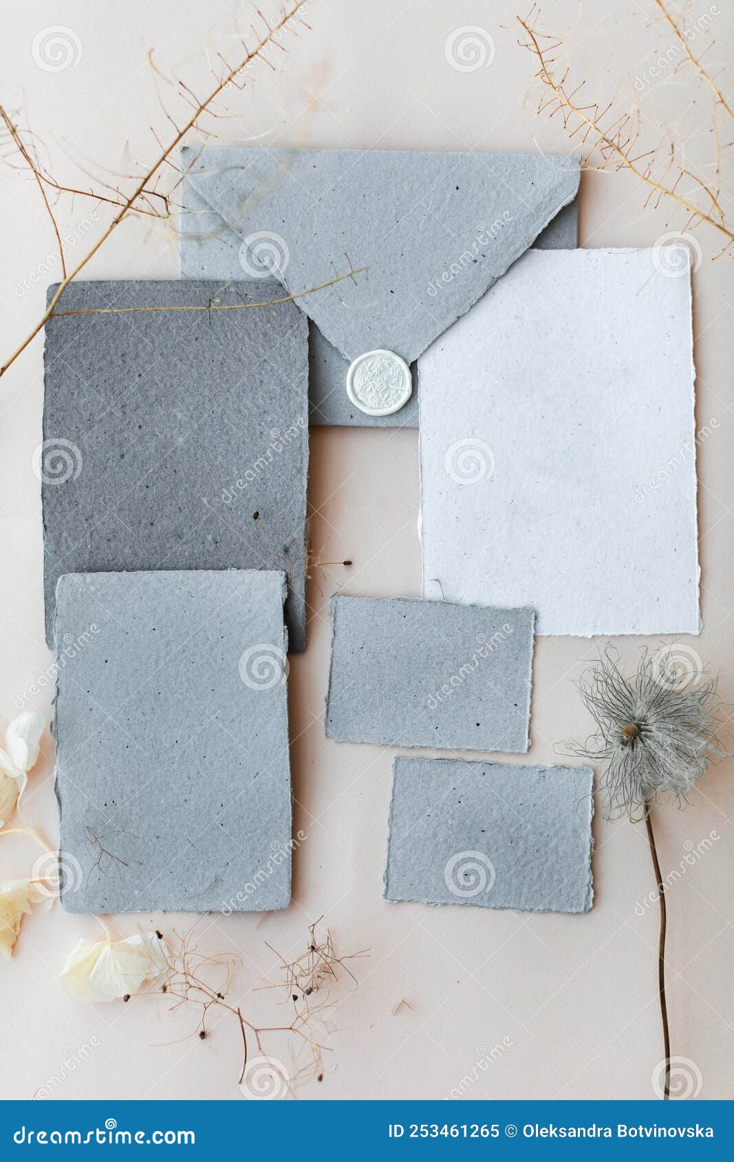 Vintage Wedding Invitation Cards on the Table Stock Image - Image of ...