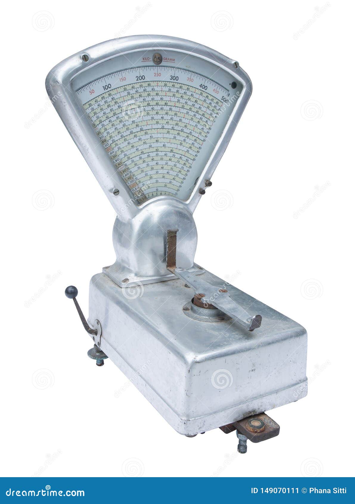 Vintage Weight Scale Isolated on a White Background Stock Image - Image ...