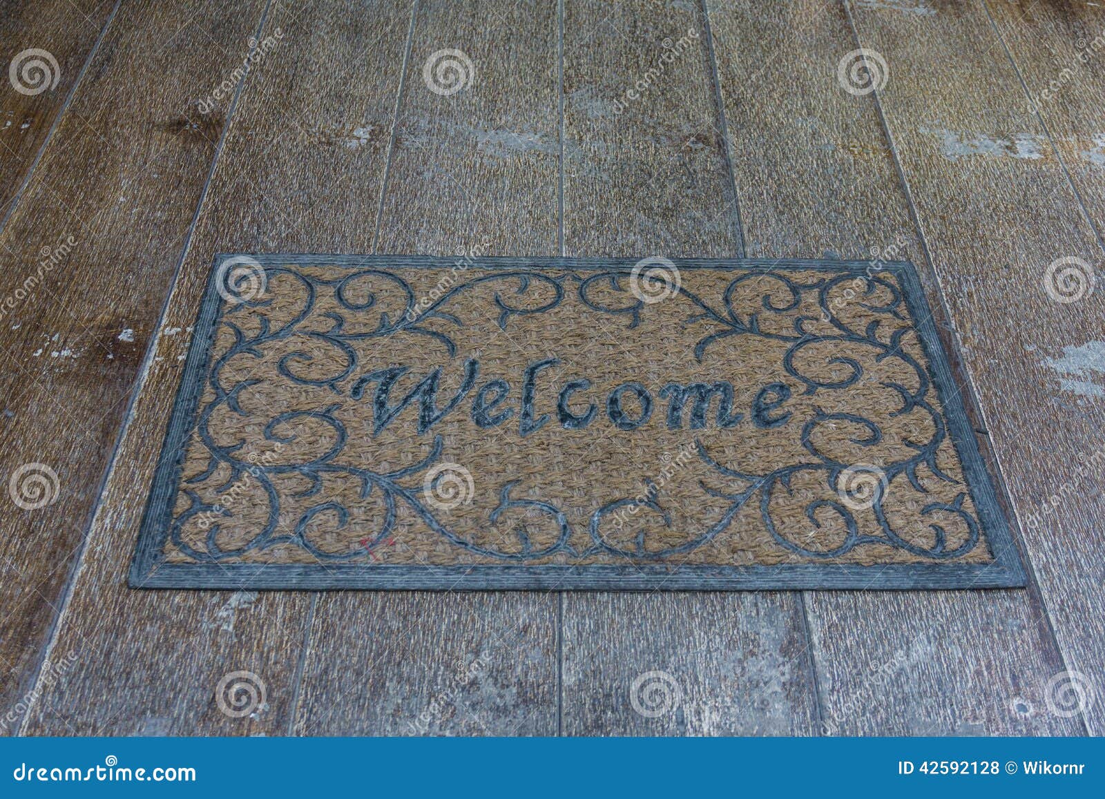 Vintage Welcome mat stock photo. Image of isolated, white - 42592128