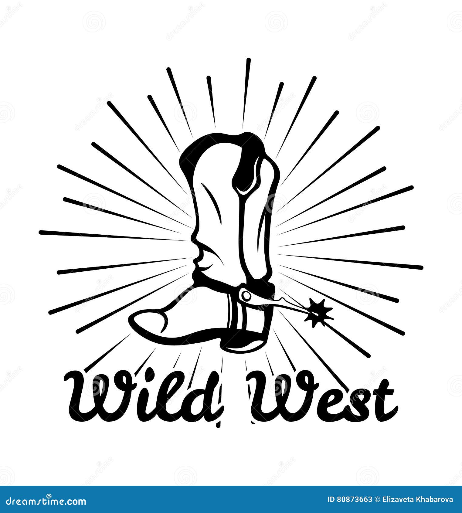 Vintage Western Cowboy Boot. Wild West Label Stock Vector ...