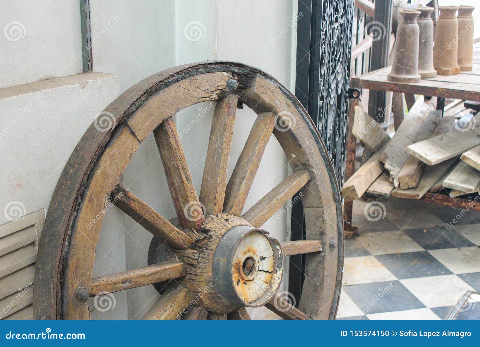 Vintage Wheel Retro Rural Furniture Stock Photo - Image of ancient ...