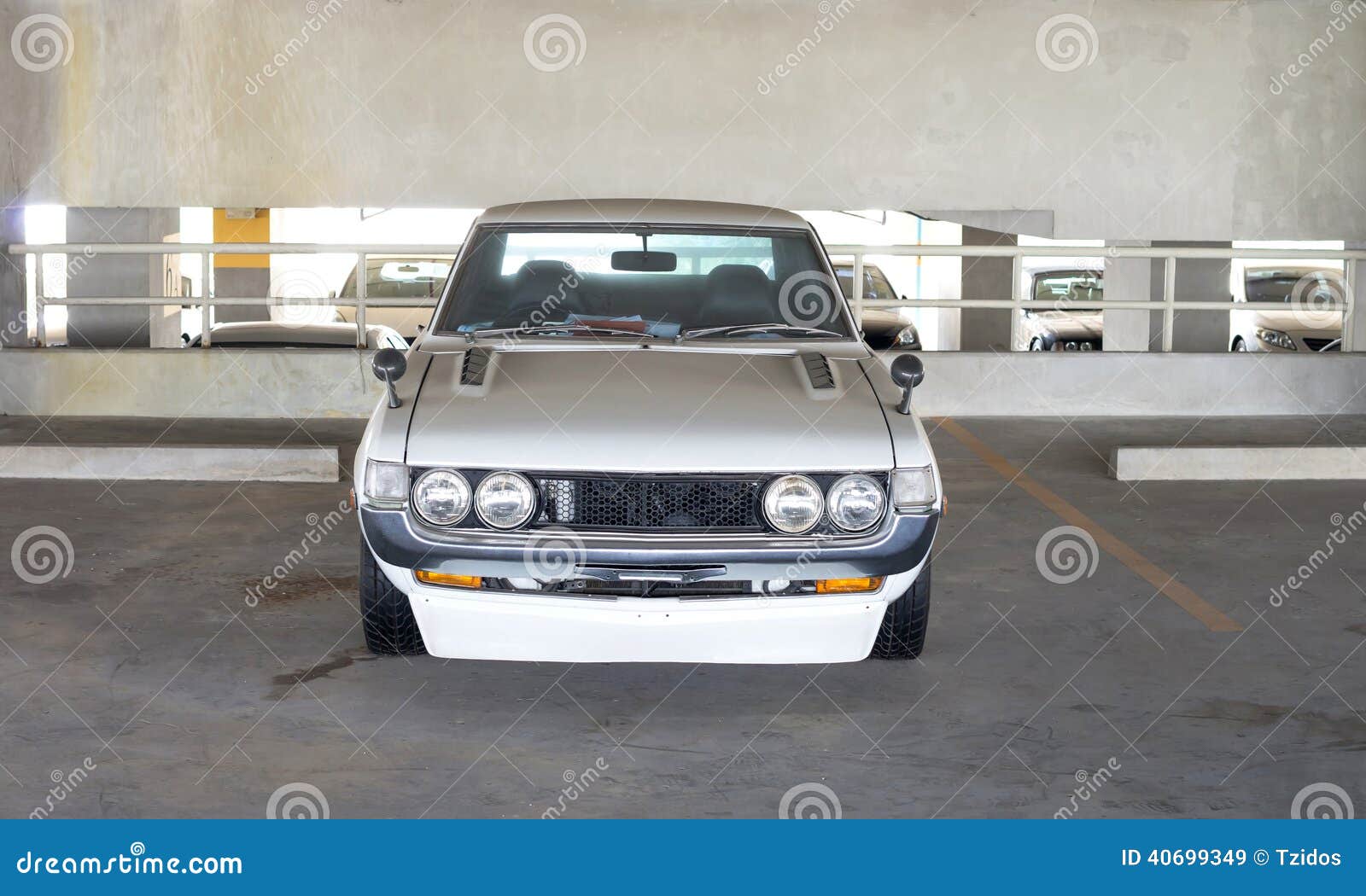 Vintage white color car stock image. Image of drive, contrast - 40699349