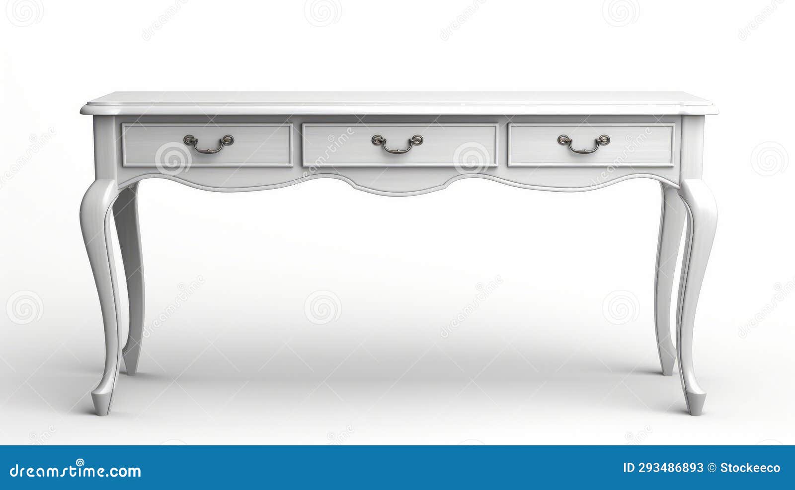Vintage White Console Table - High Resolution Isolated Background Stock ...