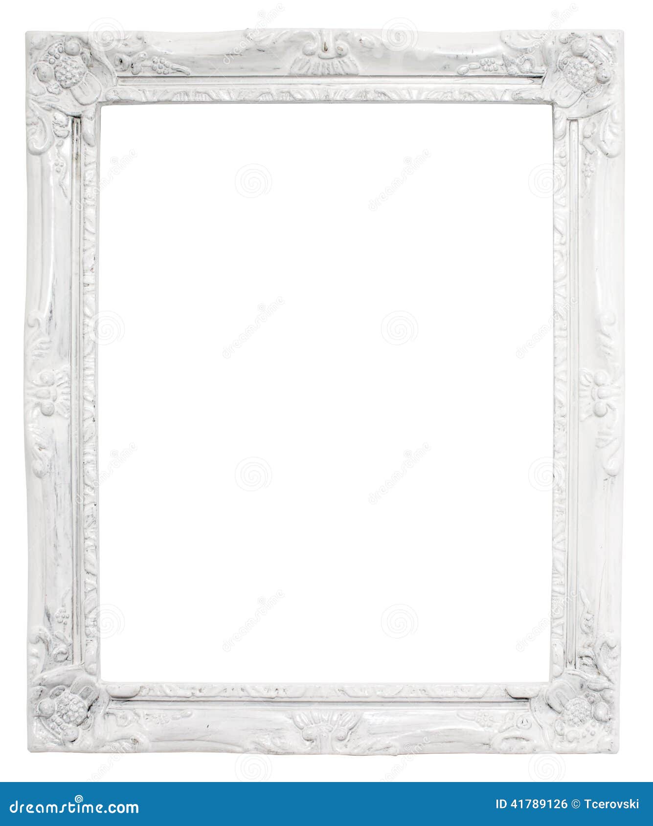 Vintage White Frame with Blank Space, with Clipping Path Stock Photo ...