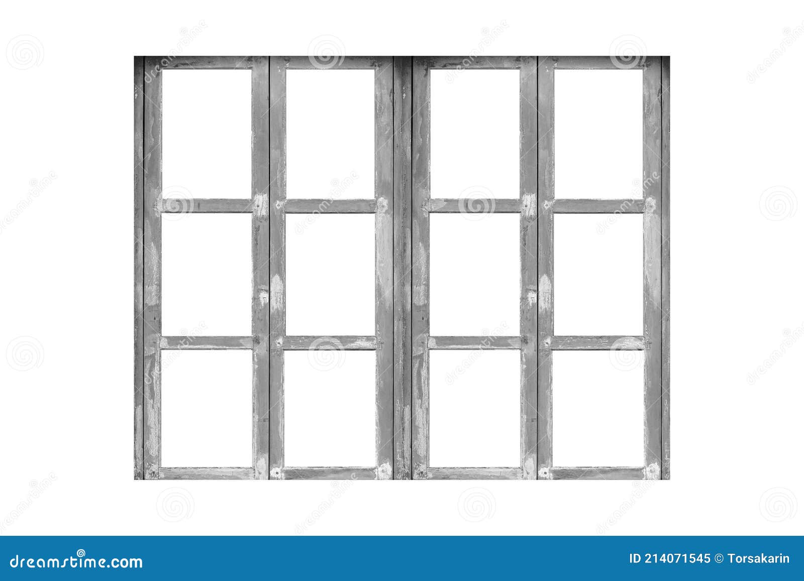 White Painted Wooden Window Frame Isolated on a White Background Stock ...