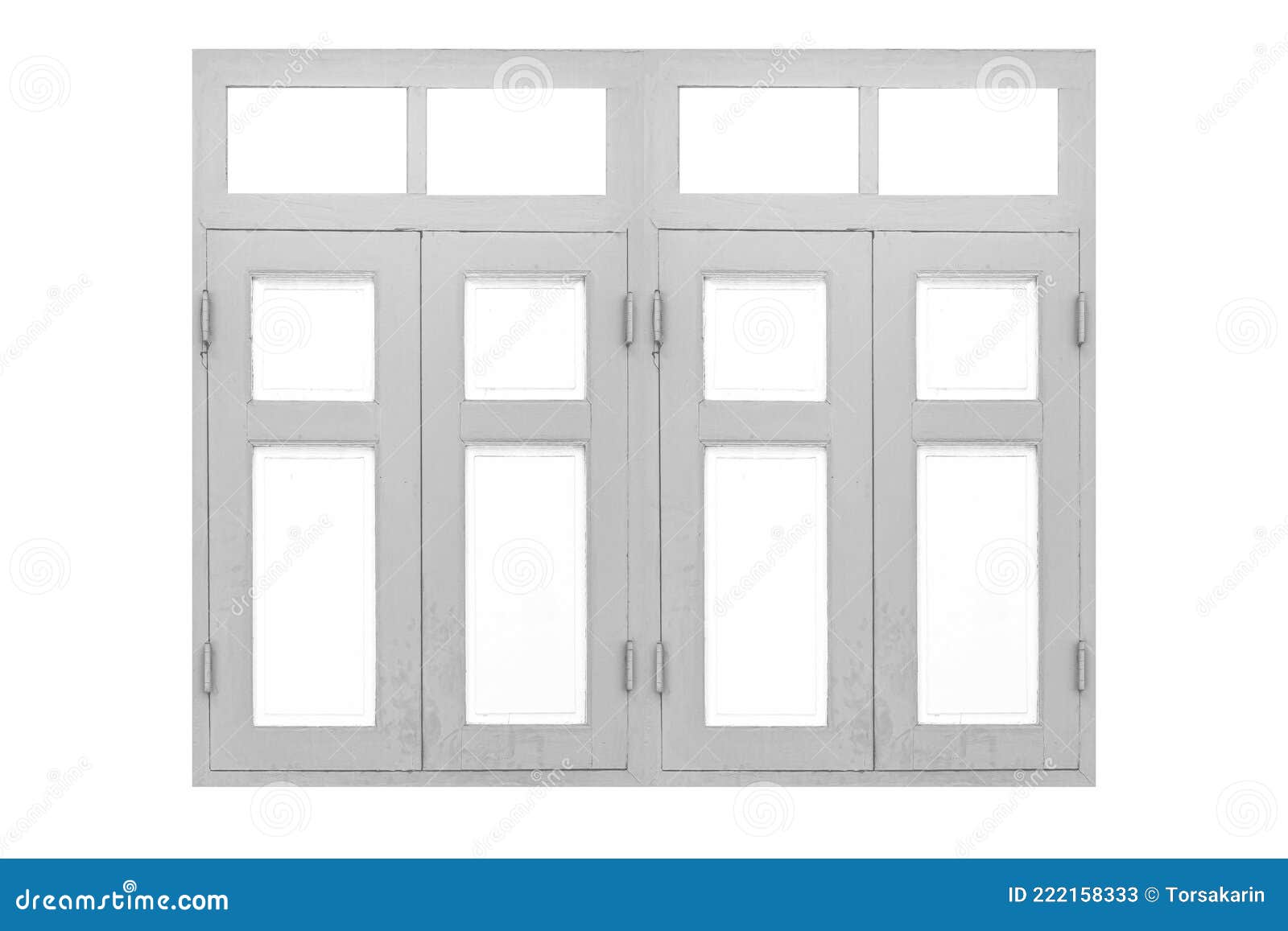White Painted Wooden Window Frame Isolated on a White Background Stock ...