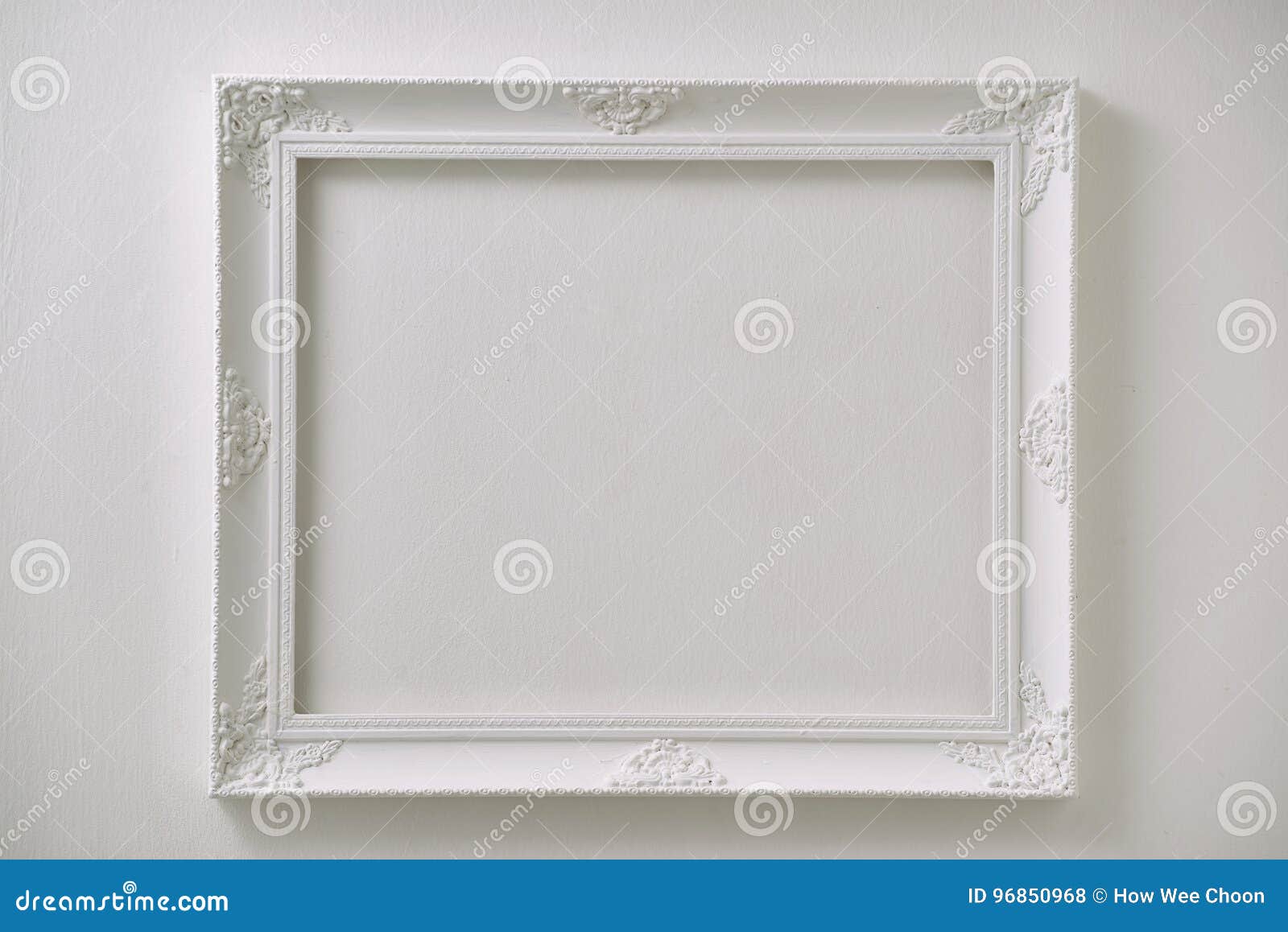 Vintage White photo frame stock photo. Image of empty - 96850968