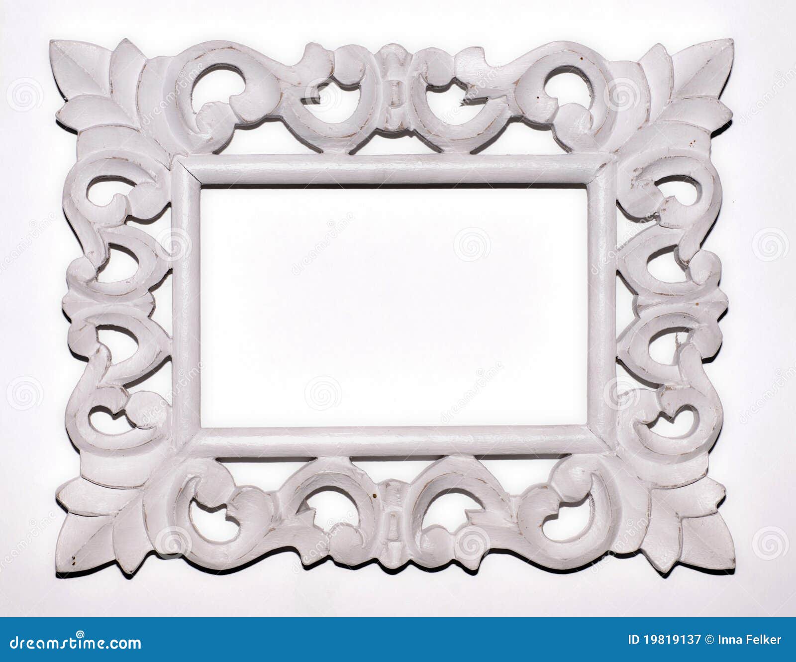 Vintage White Picture Frame Stock Image - Image of white, horizontal ...