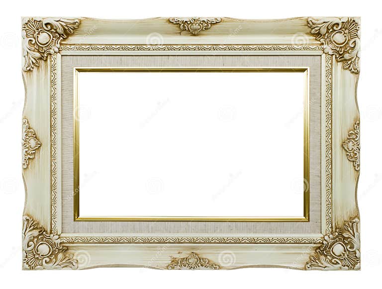 Vintage White Picture Frame Stock Image - Image of carving, decoration ...