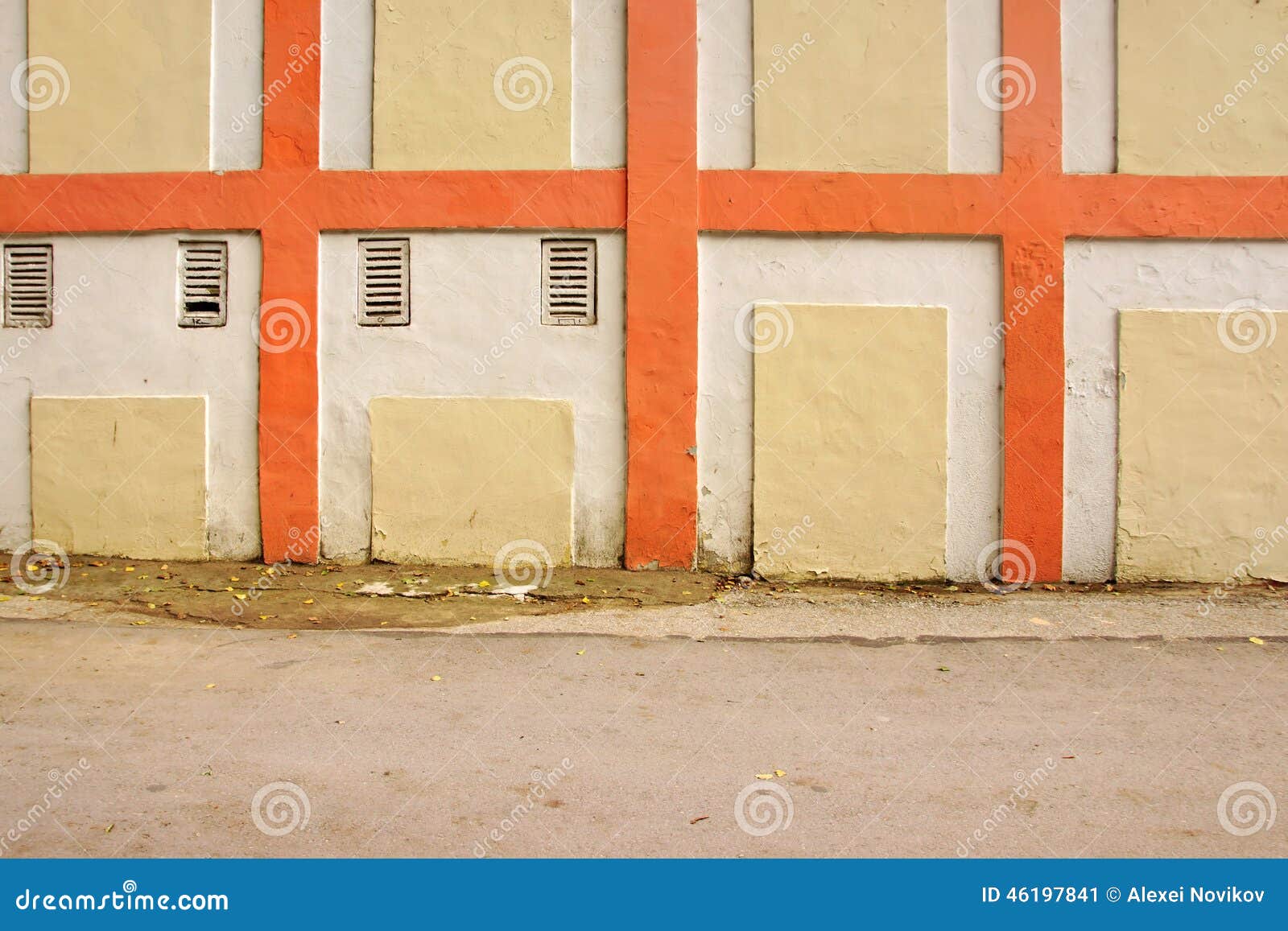 Vintage White Wall with Checkered Painted Pattern Detail Stock Image ...