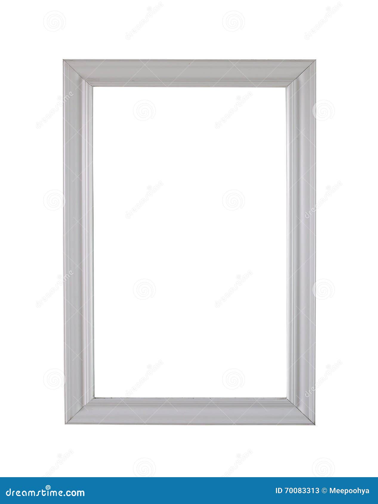 Vintage White Wood Frame Isolated on White Background. Stock Image ...