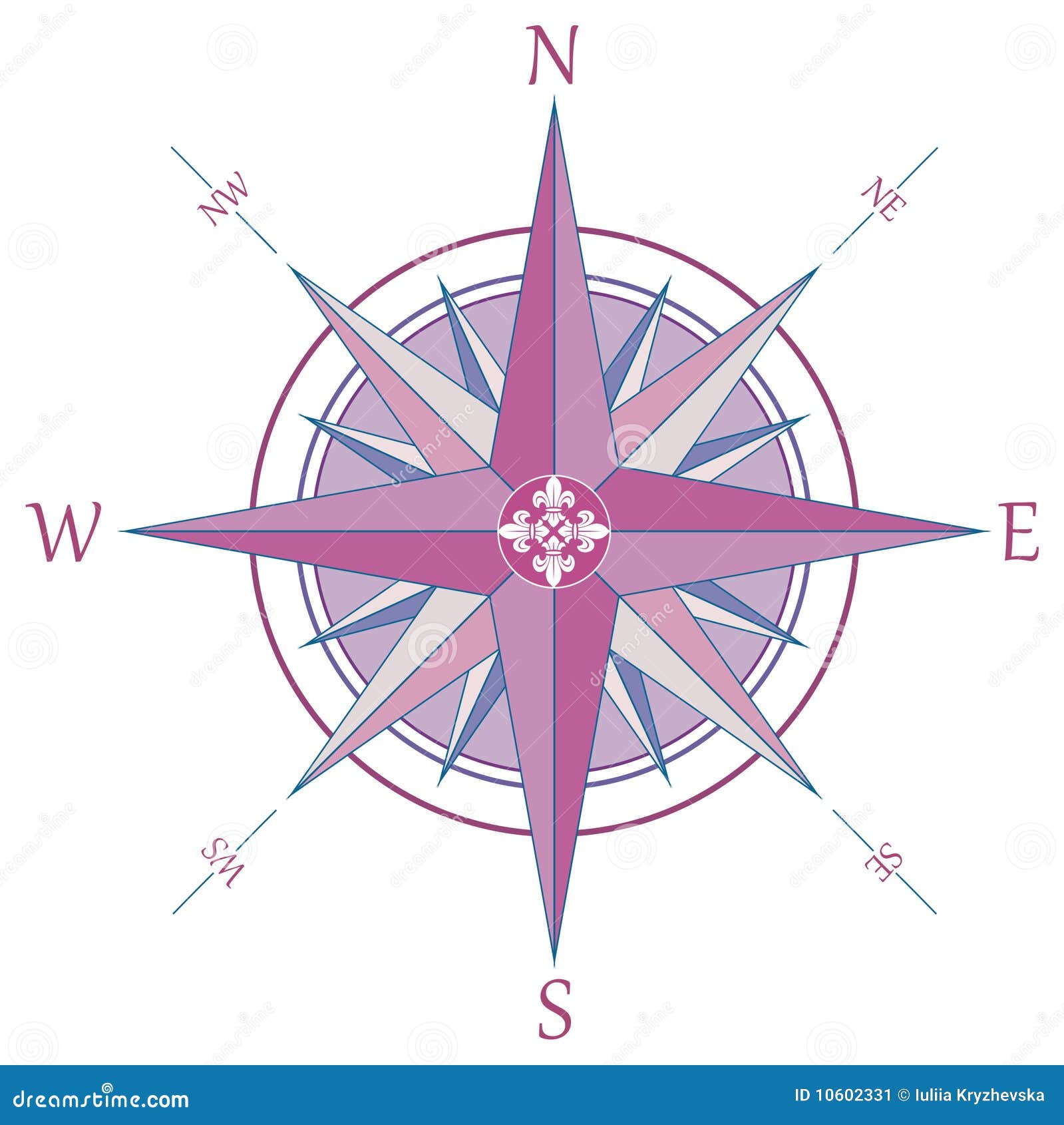 Vintage Wind Rose Compass Stock Image - Image: 10602331
