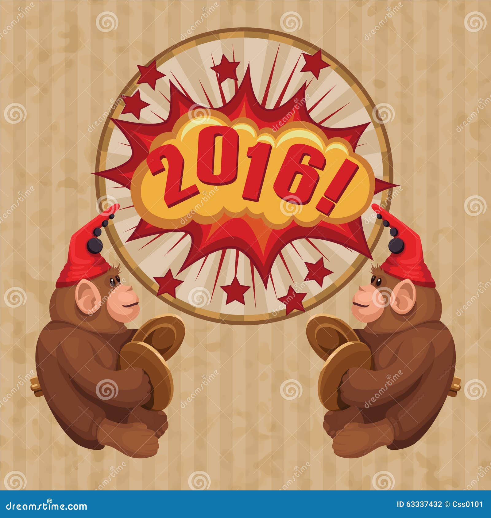 Vintage Wind-up Toy Monkey with Timpani and Red Hubcap Stock Vector ...