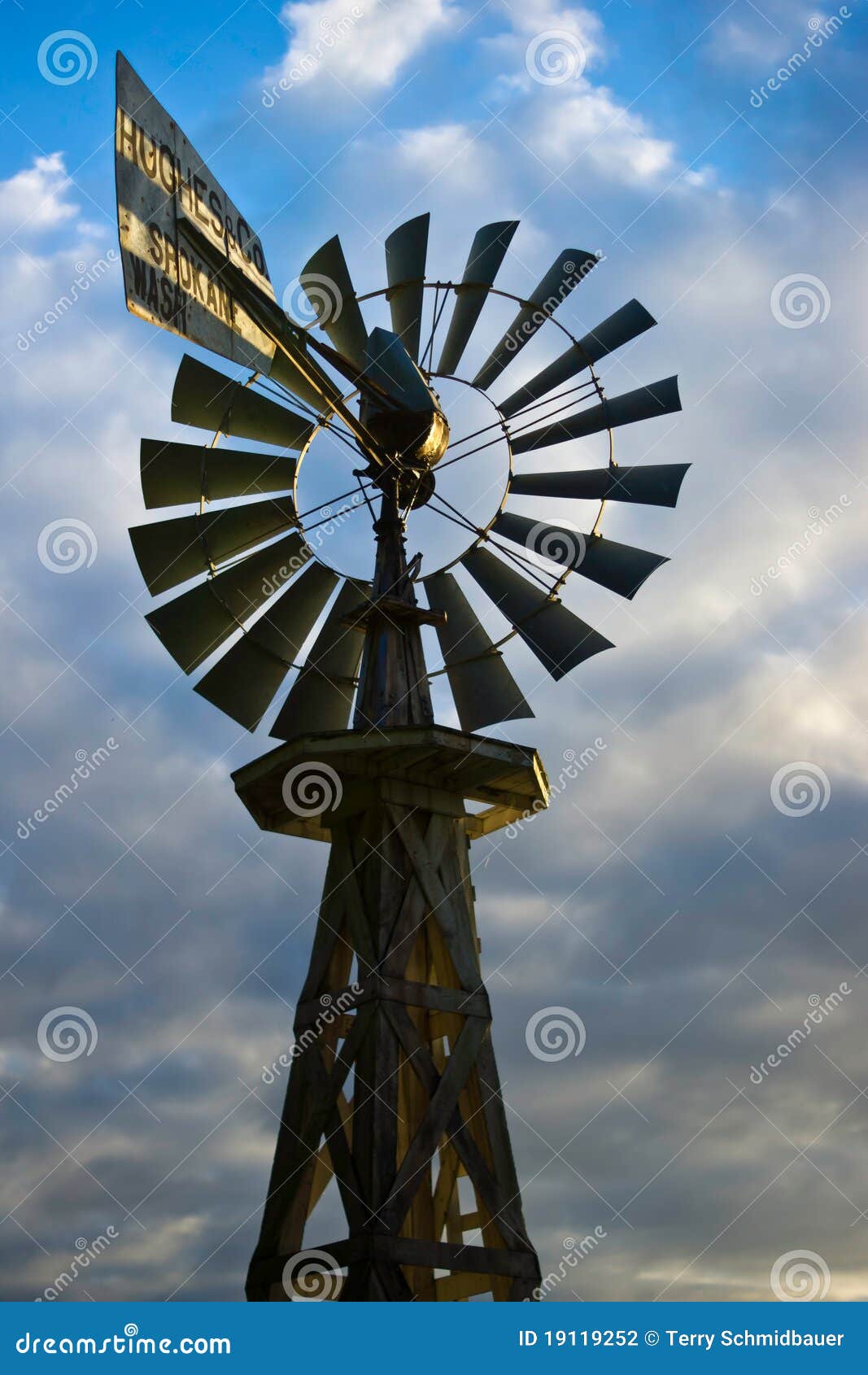 Vintage windmill stock photo. Image of power, clouds - 19119252