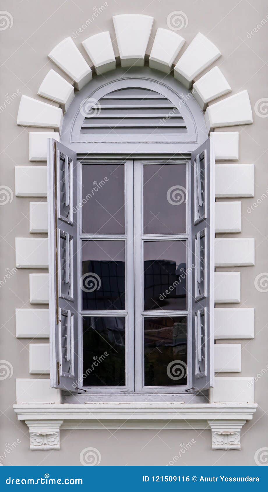 Gray Vintage Windows with White Border Stock Photo - Image of white ...