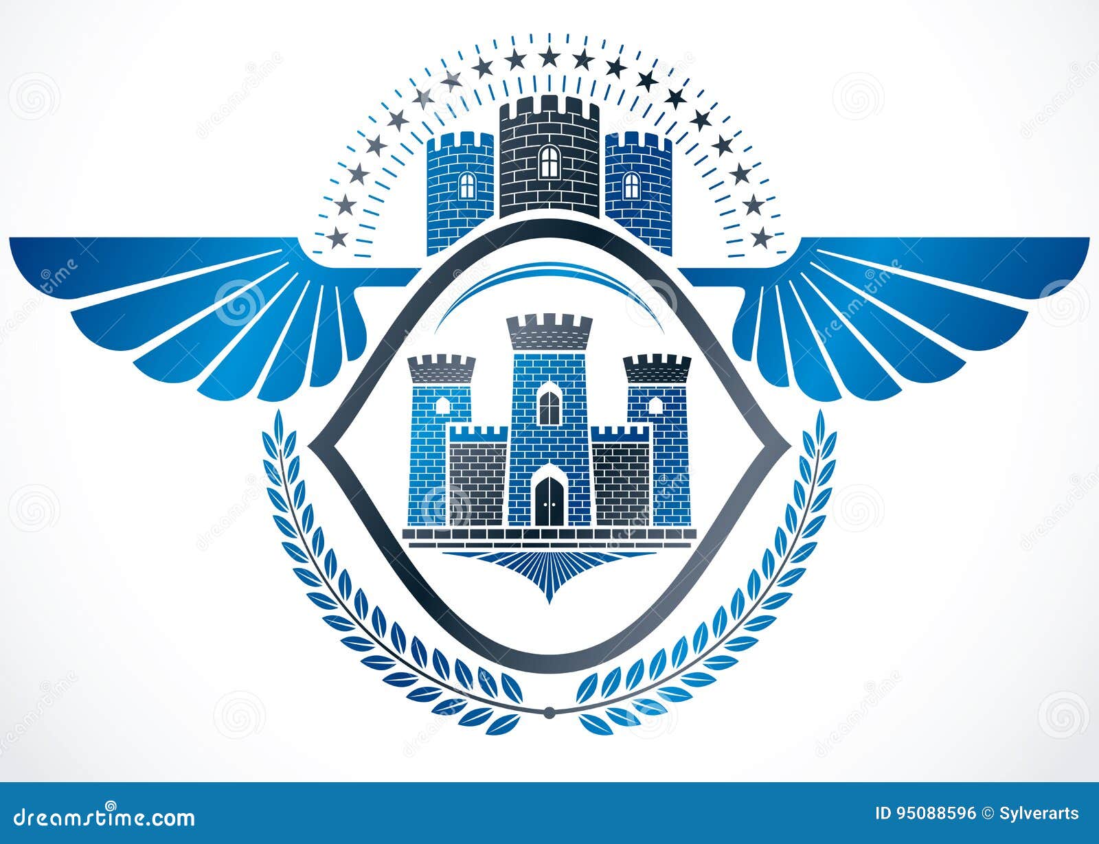 Vintage Winged Emblem Created in Vector Heraldic Design and Comp Stock ...