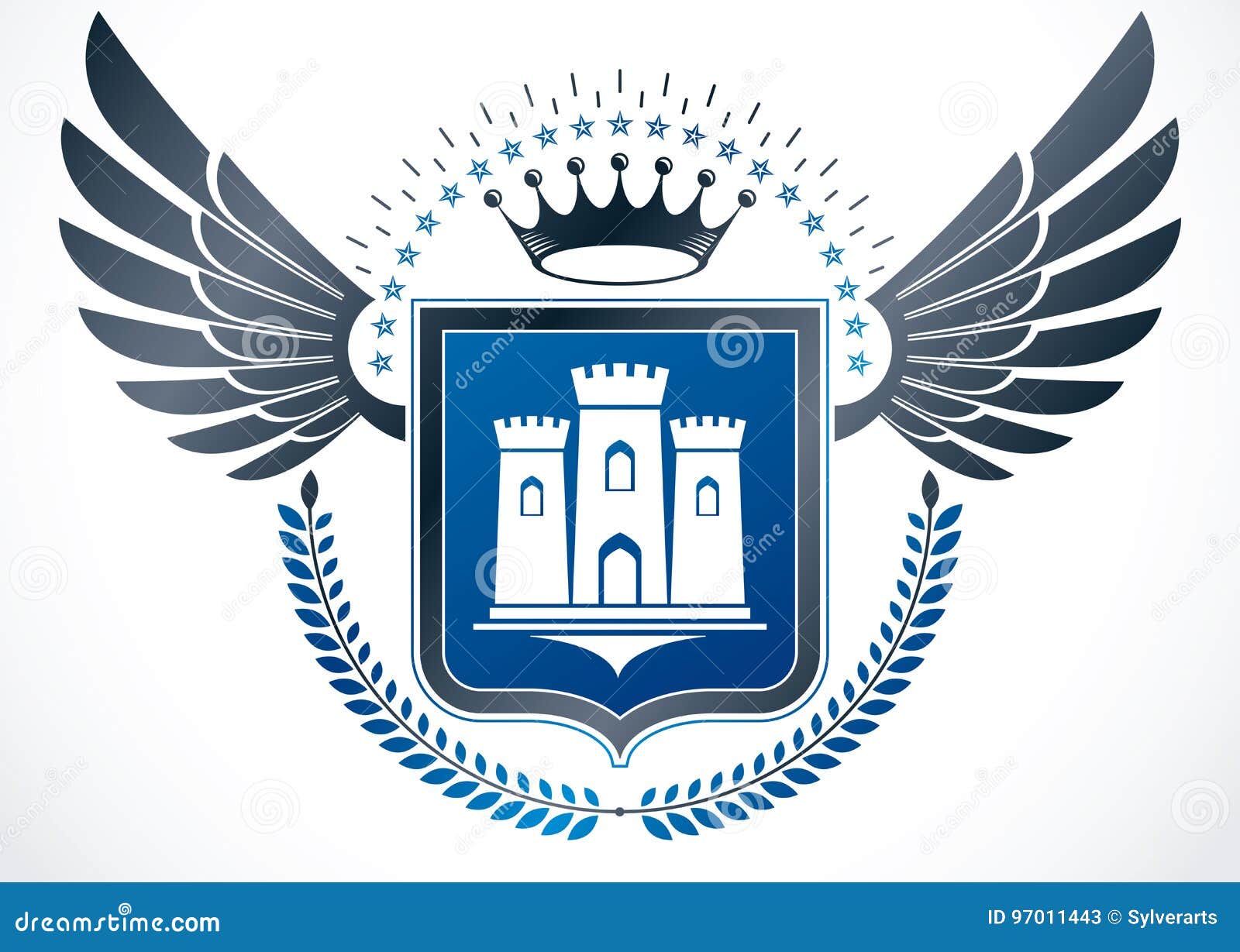 Vintage Winged Emblem Created in Vector Heraldic Design and Comp Stock ...