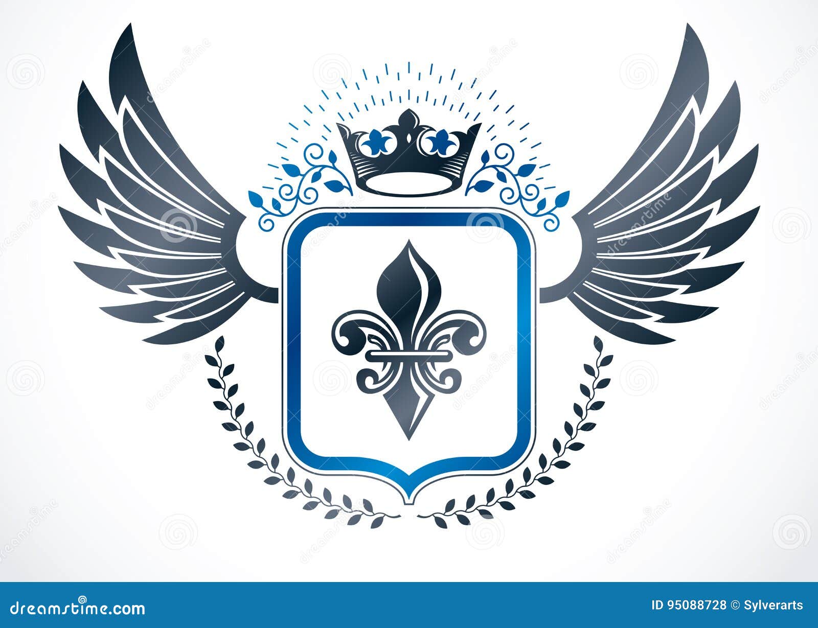 Vintage Winged Emblem Created in Vector Heraldic Design and Comp Stock ...
