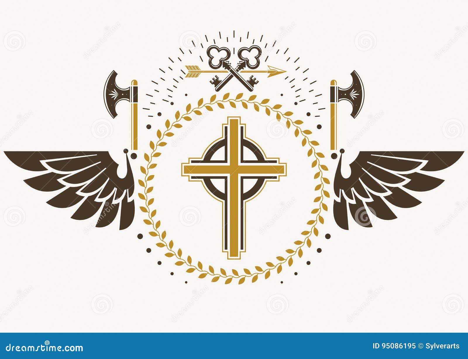 Vintage Winged Emblem Created in Vector Heraldic Design and Comp Stock ...