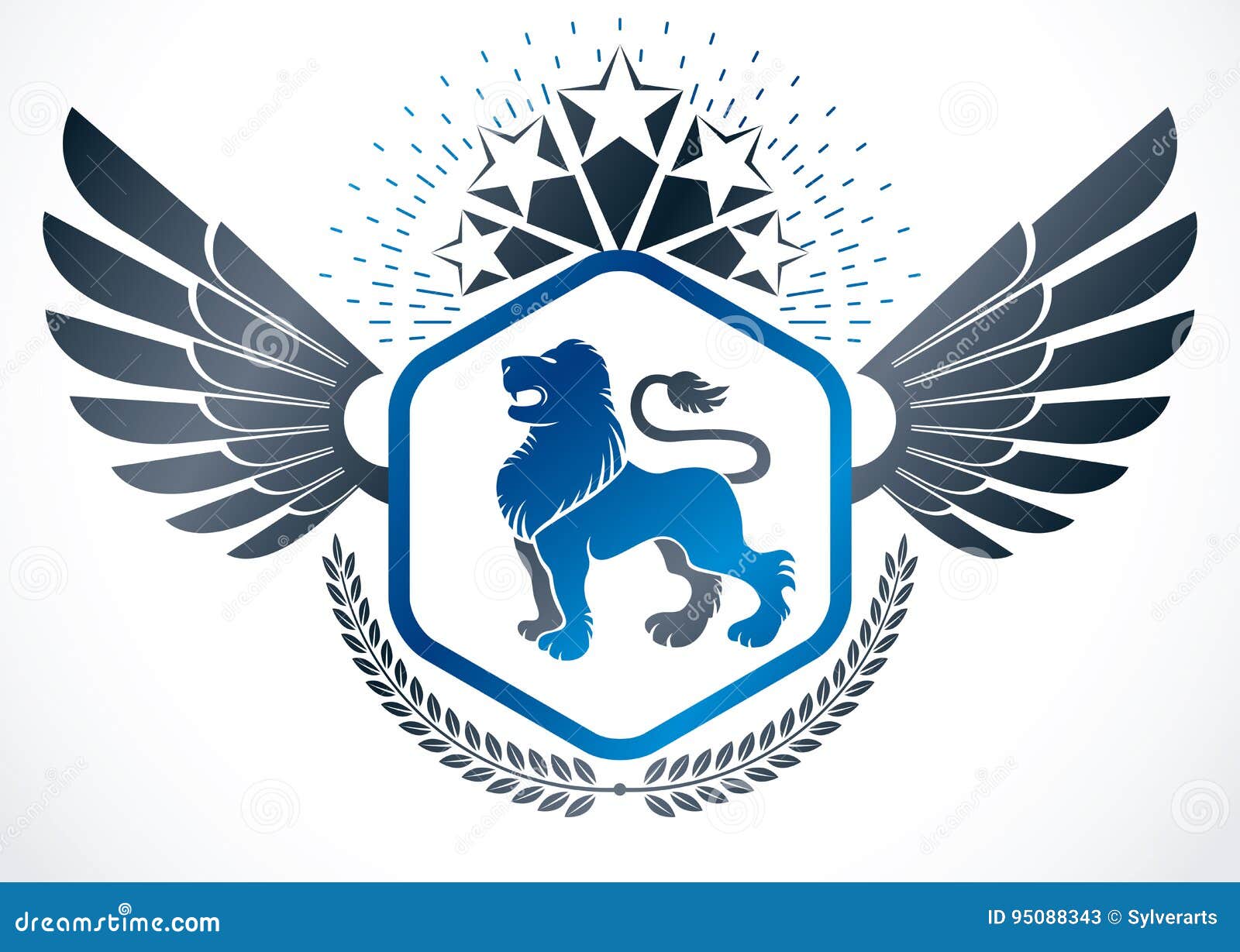 Vintage Winged Emblem Created in Vector Heraldic Design and Comp Stock ...