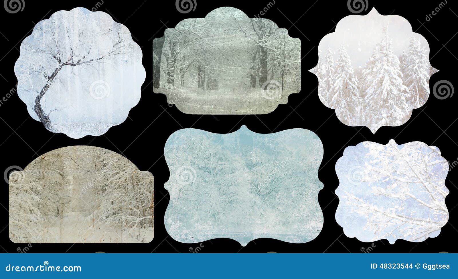 Vintage winter labels stock photo. Image of fashion, inspiration - 48323544