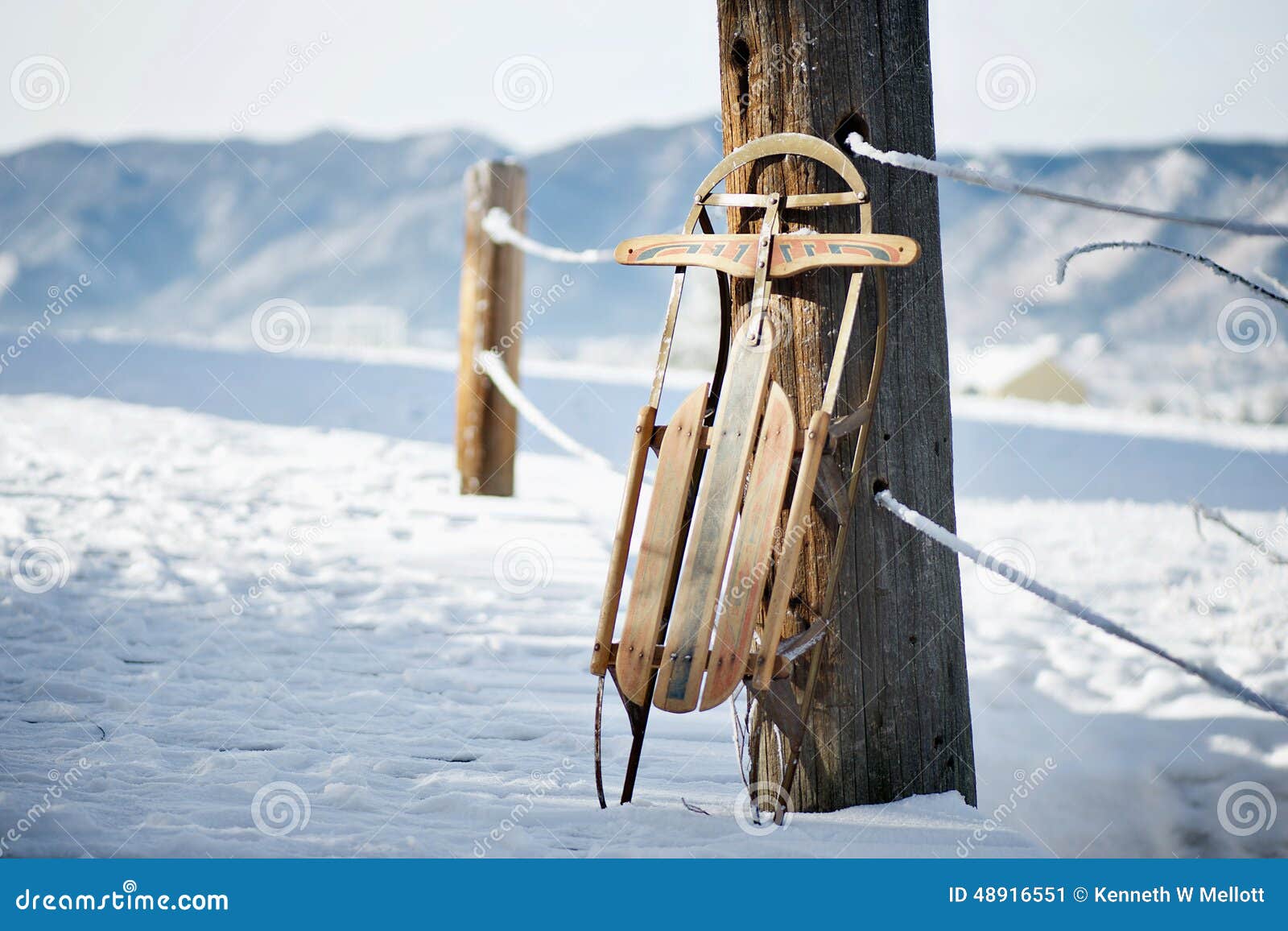 Vintage Winter Sled stock image. Image of freeze, altitude - 48916551