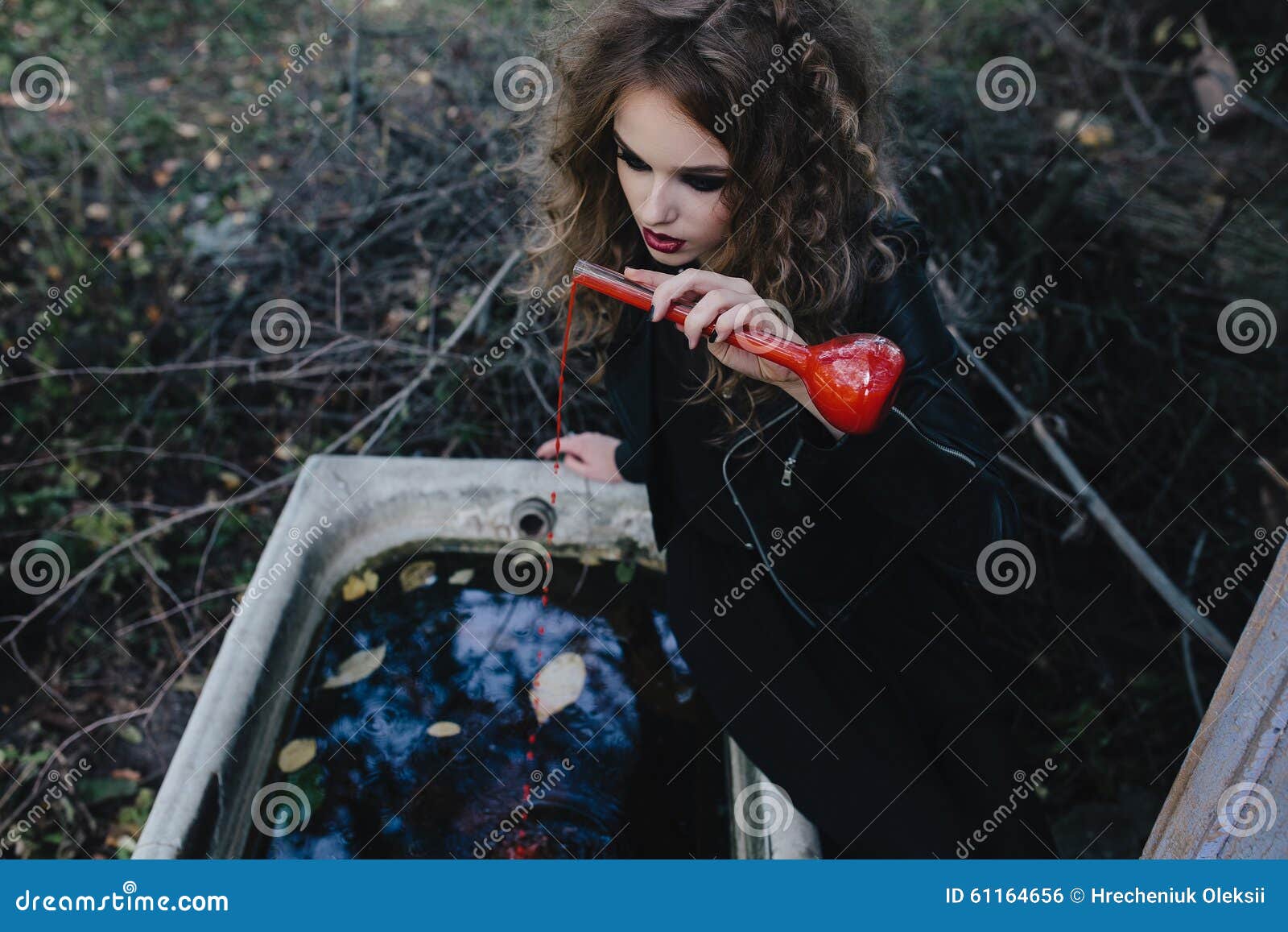 Vintage Witch with Elixir in Hand Stock Photo - Image of halloween ...