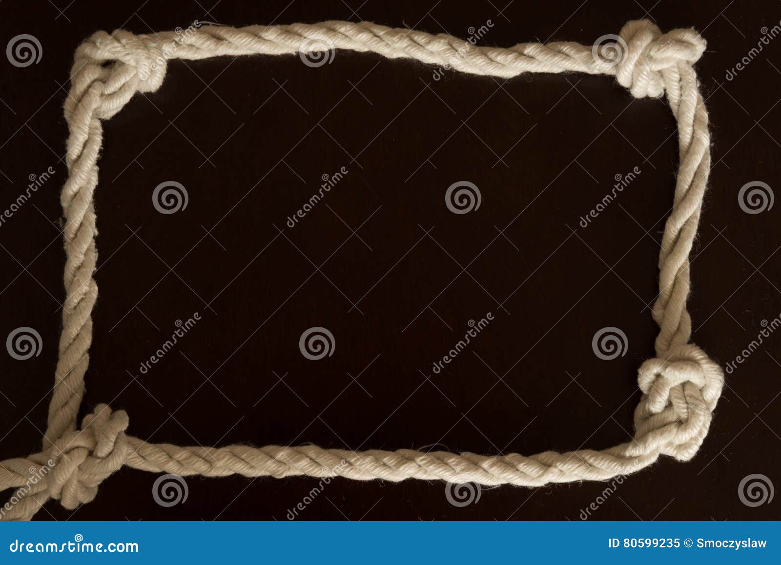 Vintage Wite Rope Frame with Knots Stock Image - Image of knot, strong ...
