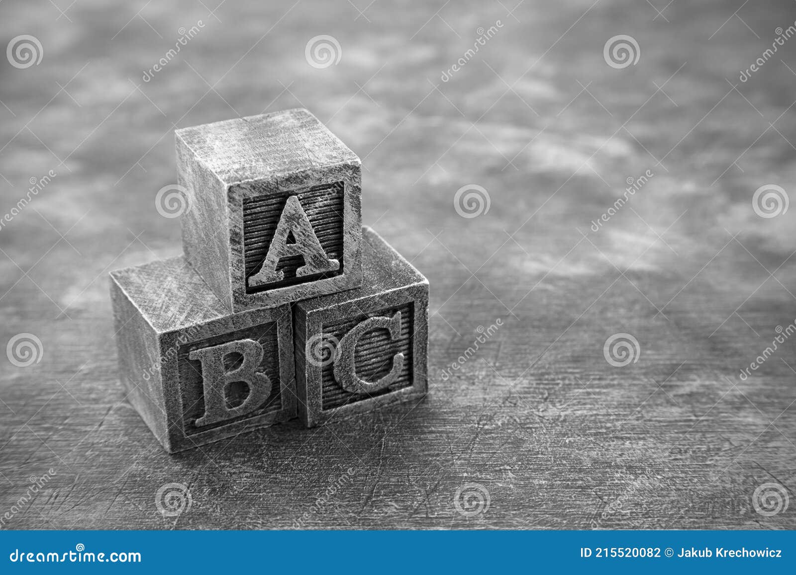 Vintage Wooden Alphabet Blocks on Dark Background Stock Photo - Image ...