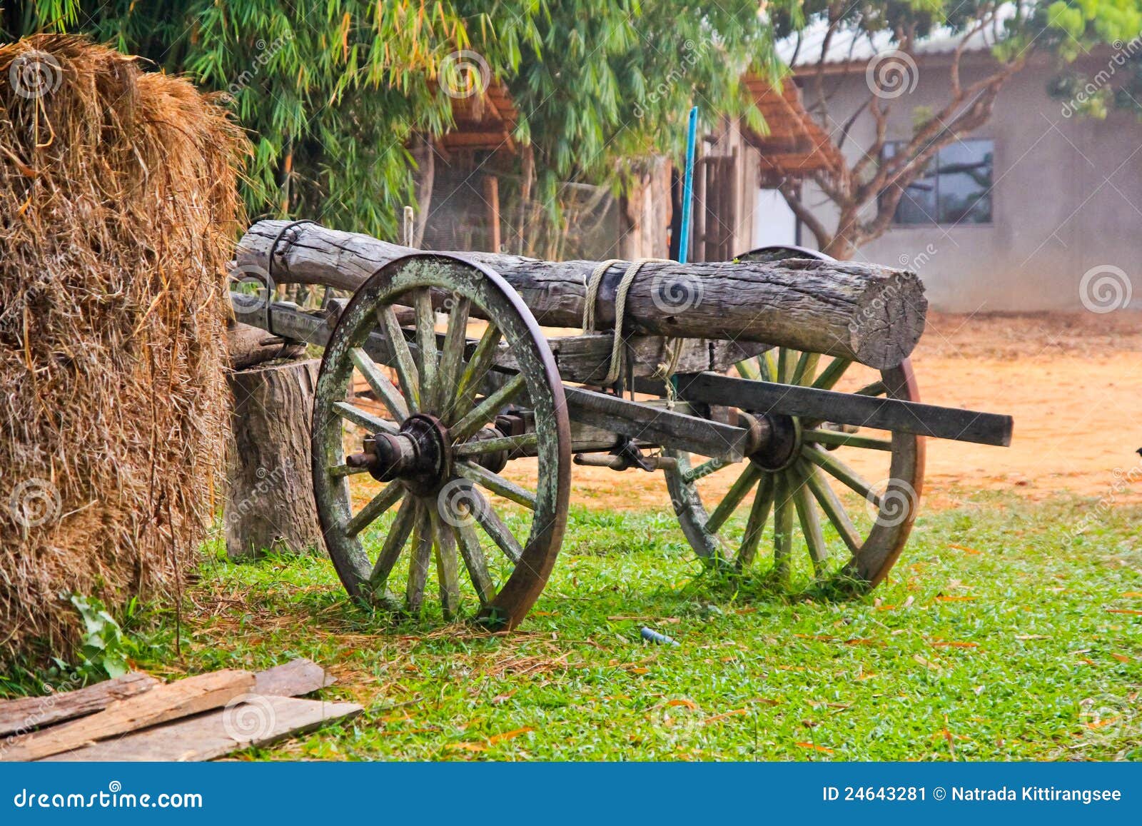 Vintage wooden cart stock image. Image of curve, rural - 24643281