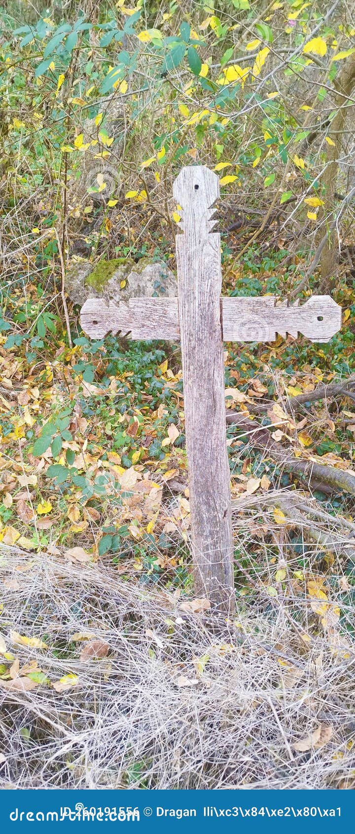 Vintage wooden cross stock photo. Image of landscape - 260191556