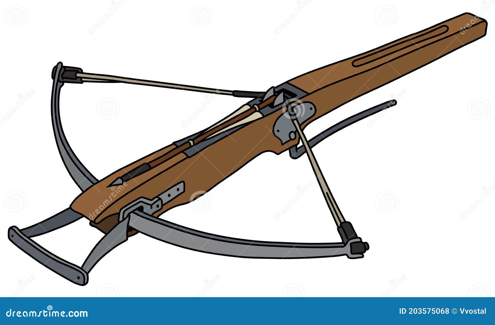 He vintage wooden crossbow stock vector. Illustration of hunting ...