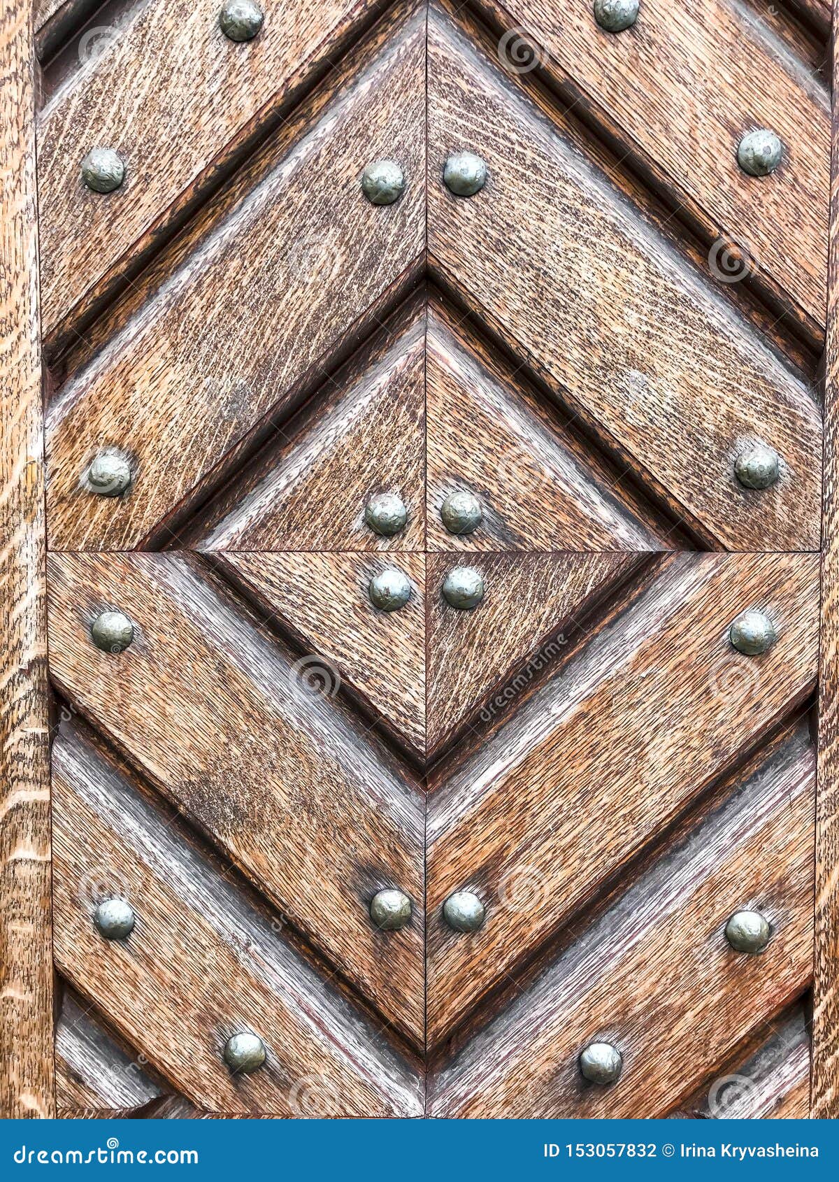 Vintage Wooden Doors with Pattern Stock Photo - Image of closed ...