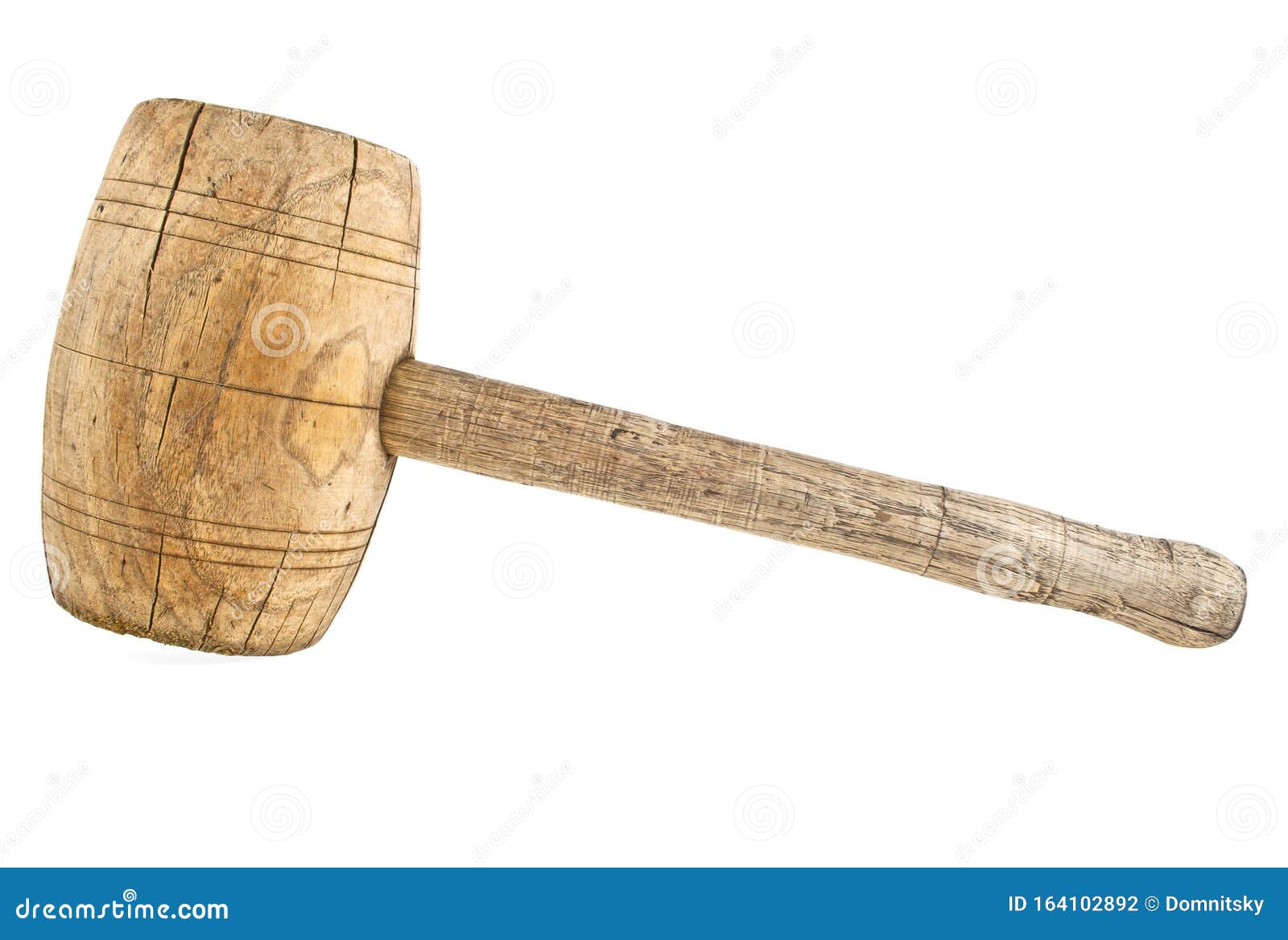 Vintage Wooden Mallet Isolated on a White Background Stock Photo ...