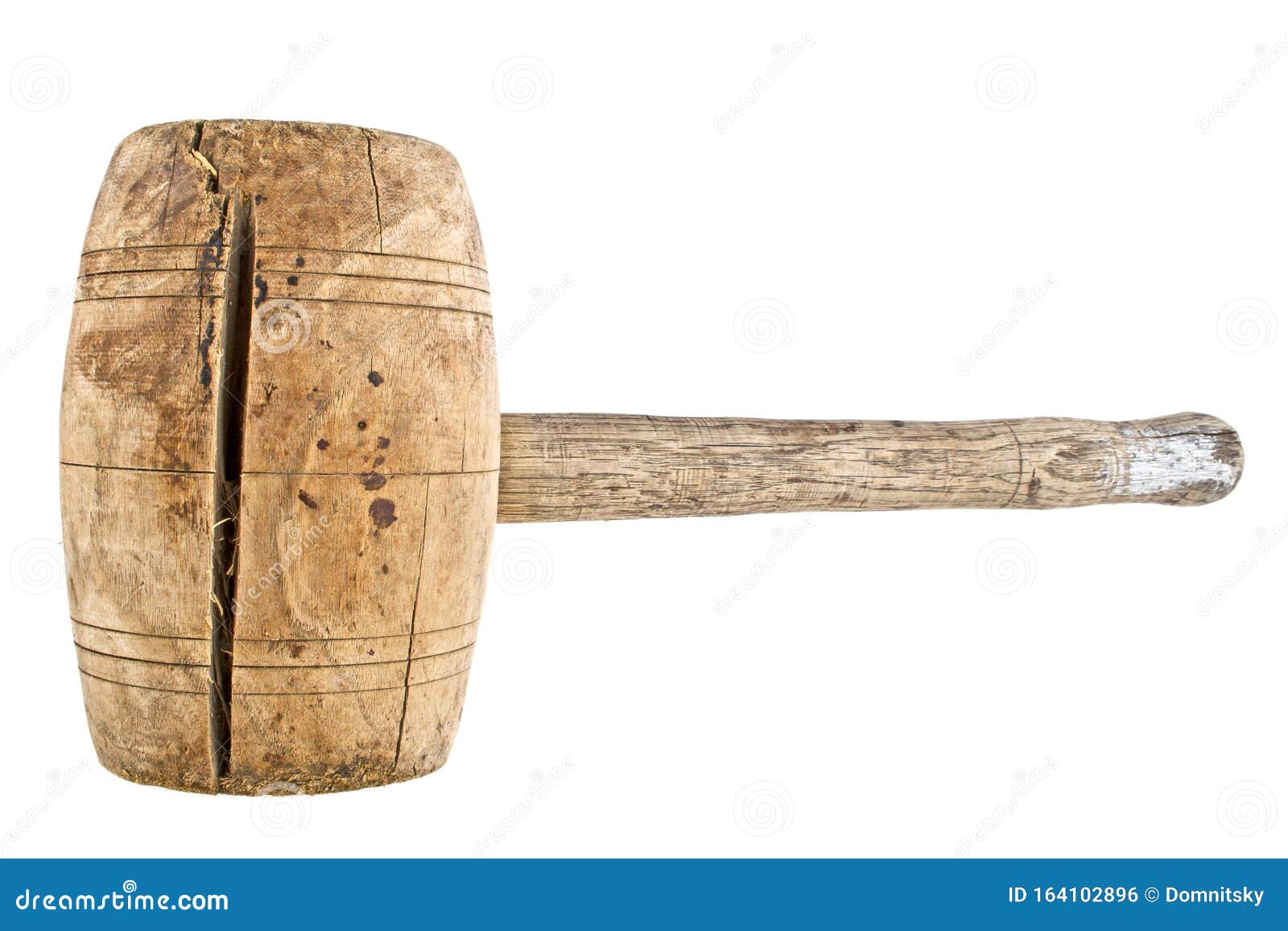 Vintage Wooden Mallet Isolated on a White Background Stock Photo ...