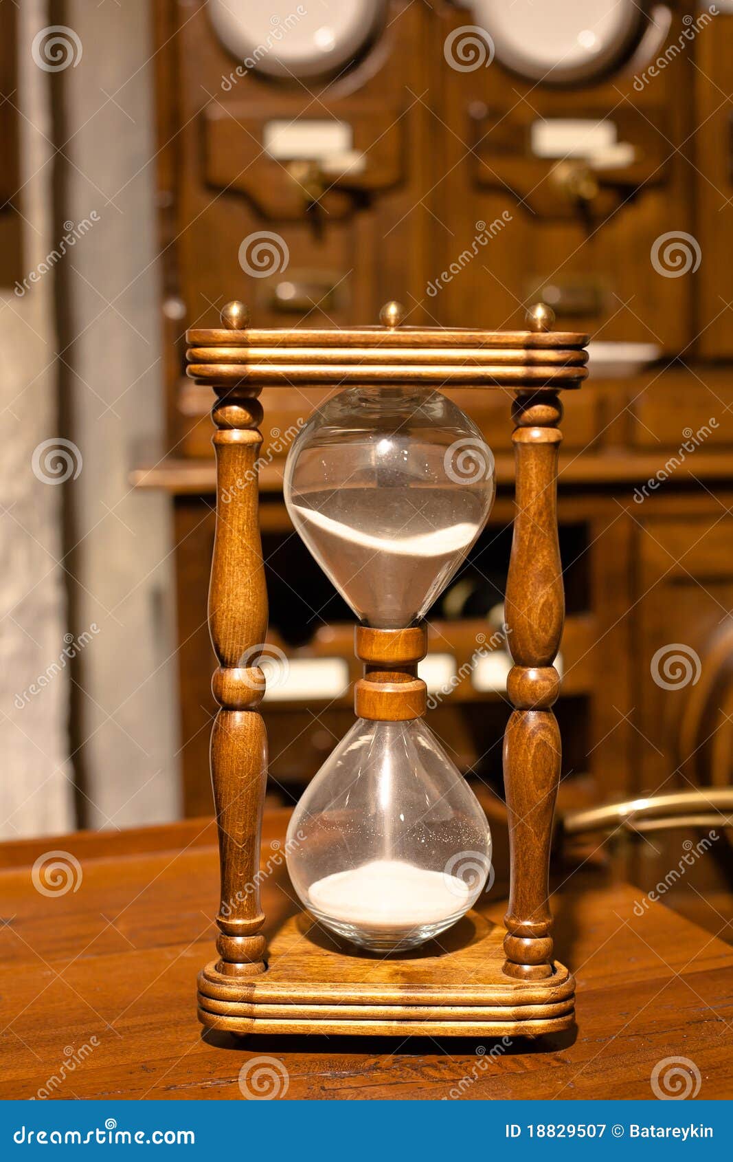 Vintage wooden sandglass stock image. Image of sandglass - 18829507