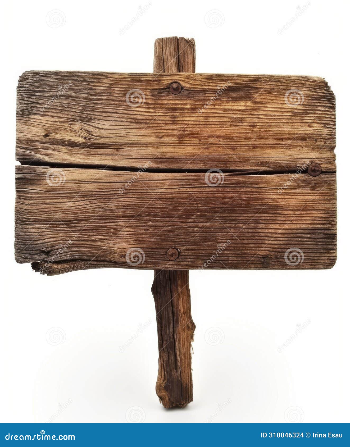 Vintage Wooden Sign on White Background Stock Photo - Image of empty ...