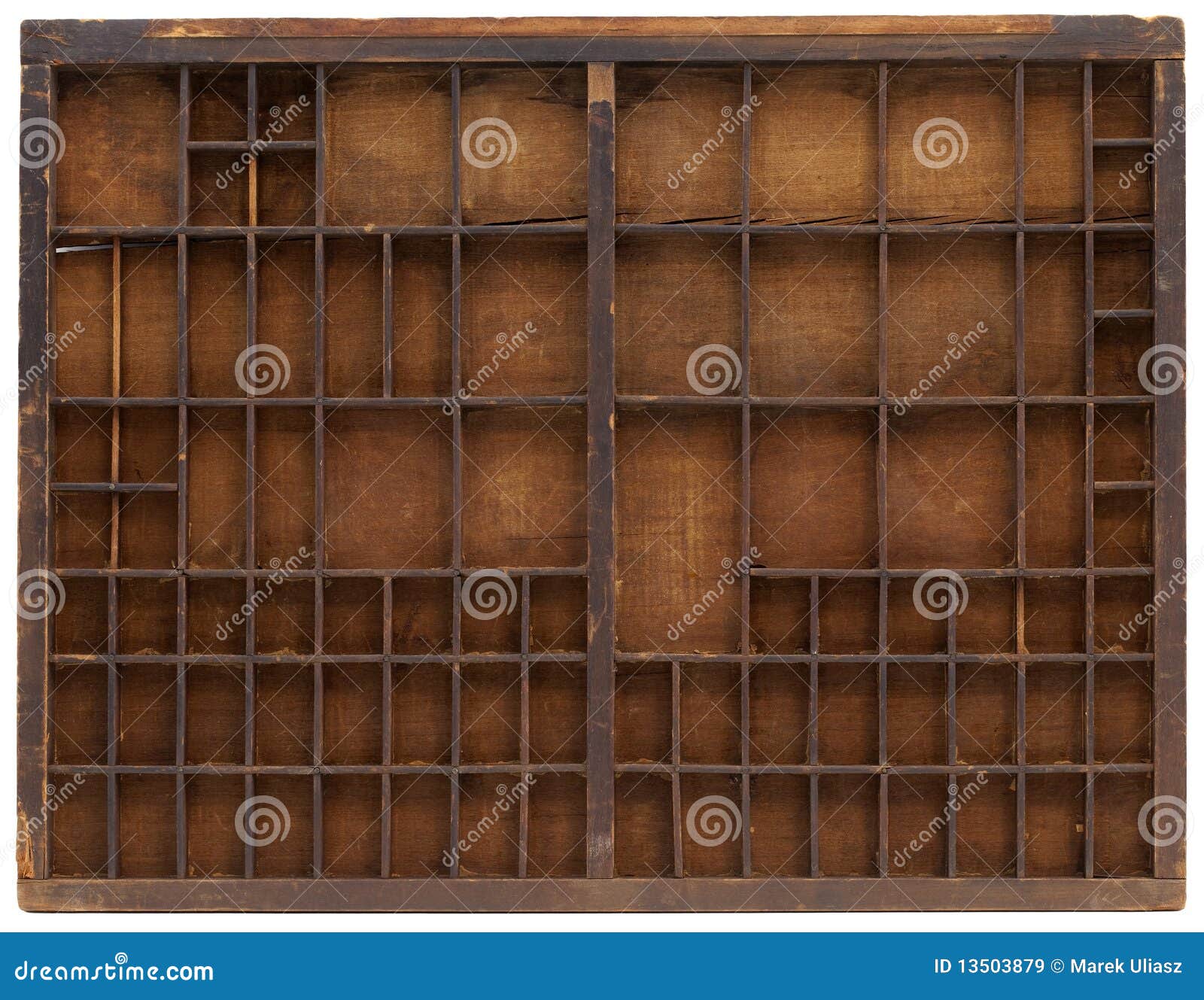 Vintage Wooden Typesetter Case Stock Image - Image of rough, divider ...