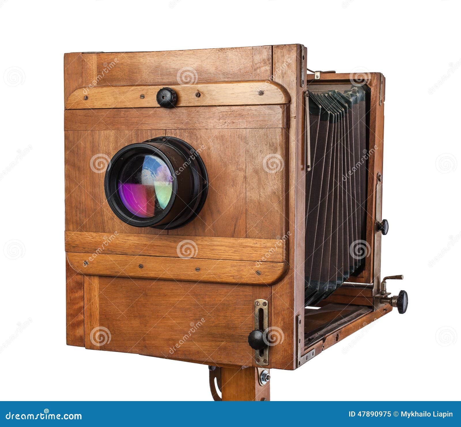 Vintage wooden view camera stock image. Image of bellows - 47890975