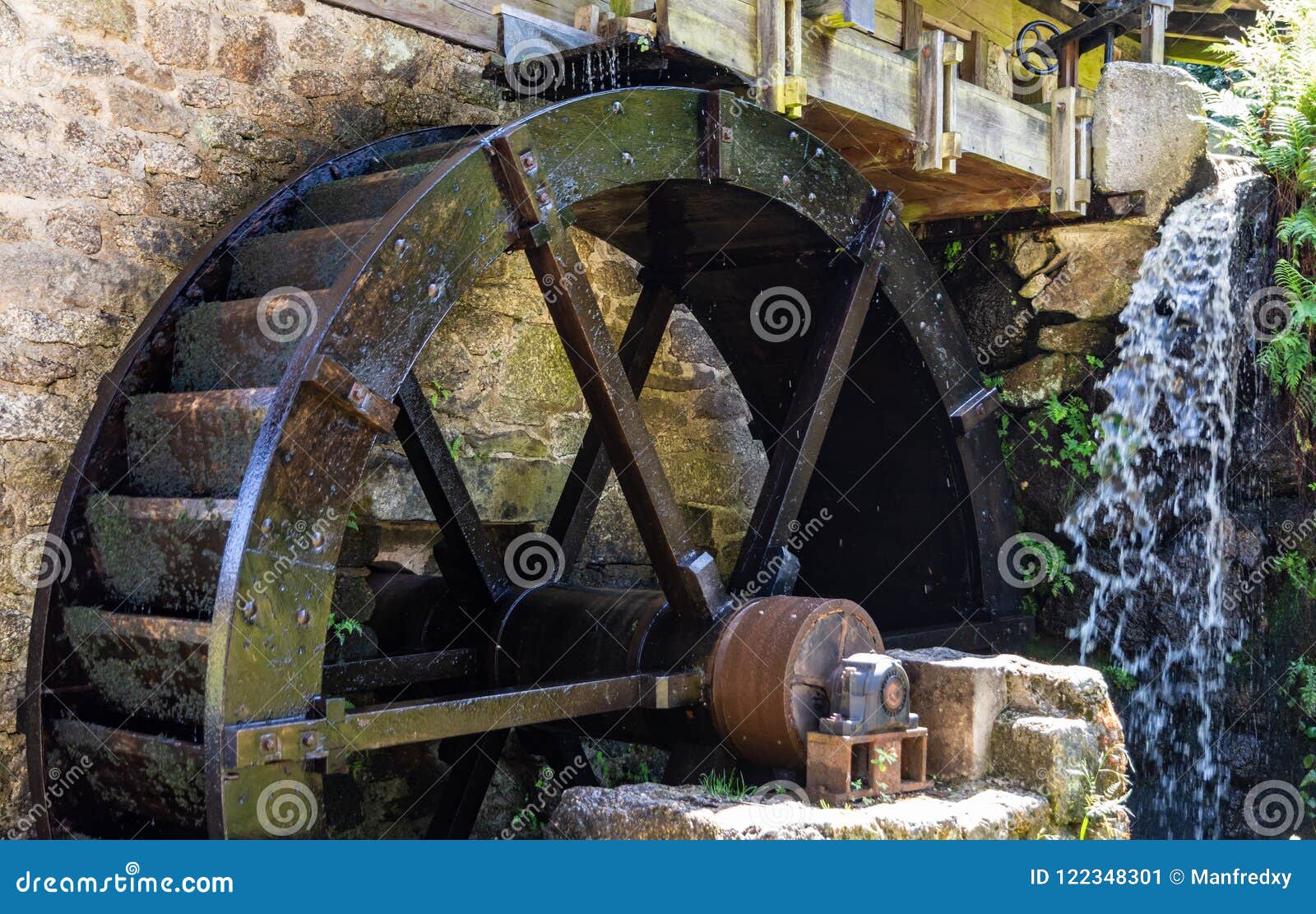 Vintage wooden water wheel stock image. Image of retro - 122348301