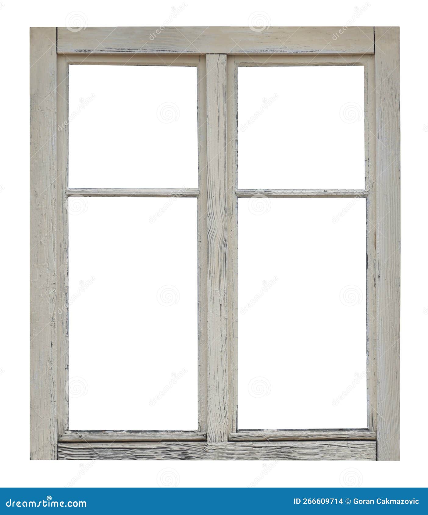 Vintage Wooden Window with on White Background Stock Photo - Image of ...