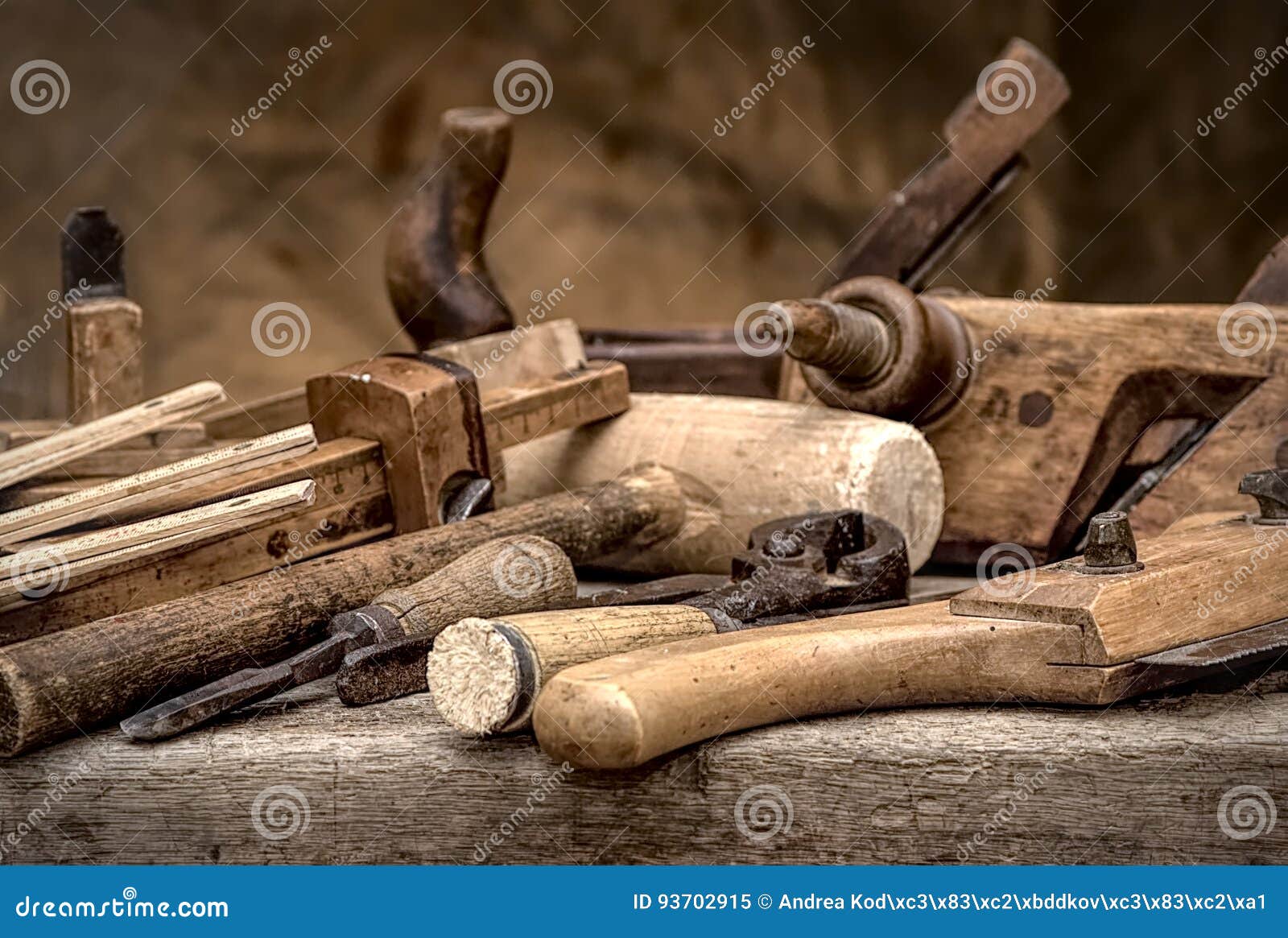 Vintage Woodworking Tools, Stylized Hdr Image Stock Image - Image of ...