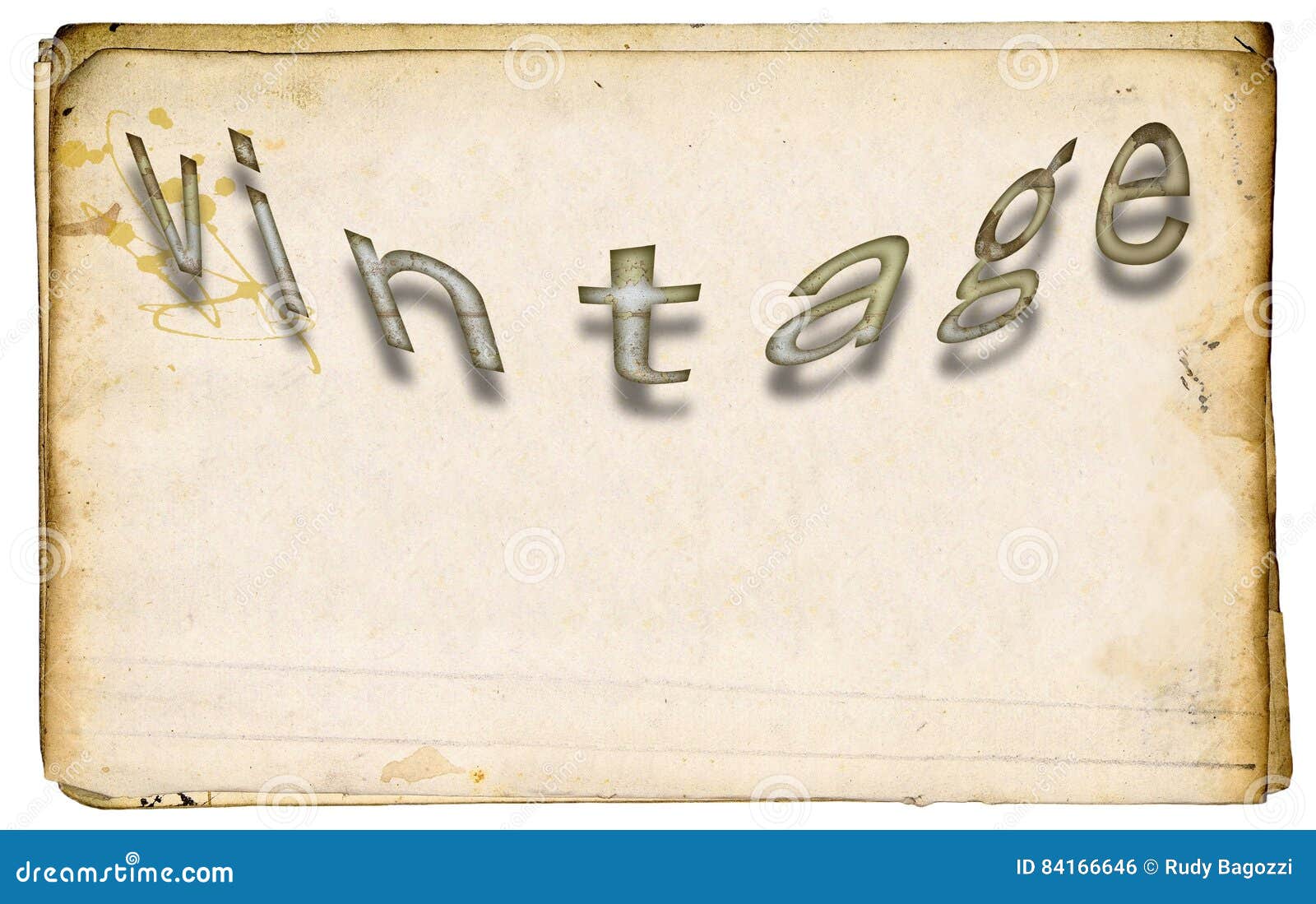 Vintage Word on Old Stained Paper. Stock Illustration - Illustration of ...