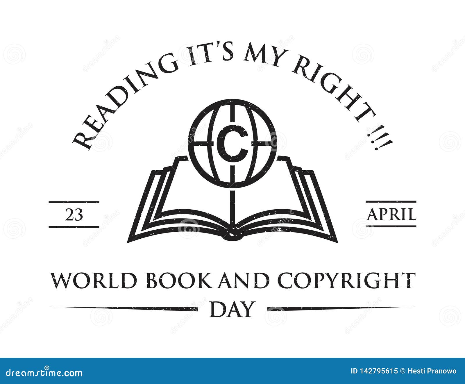 Vintage Word World Book and Copyright Day Theme Stock Vector ...