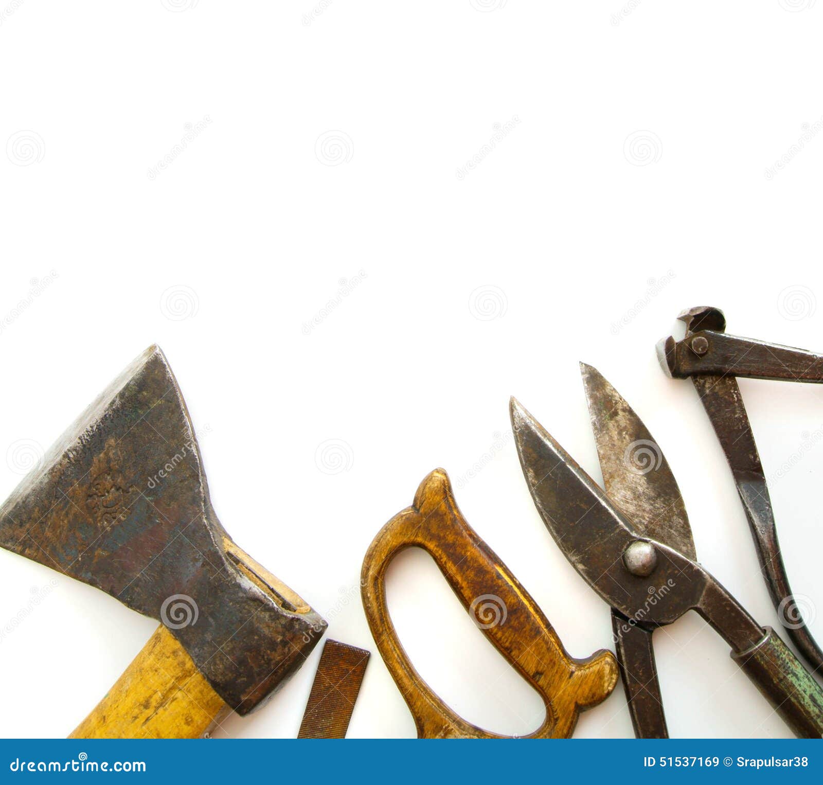 Vintage Working Tools ( Axe, Saw and Others) on Stock Image - Image of ...