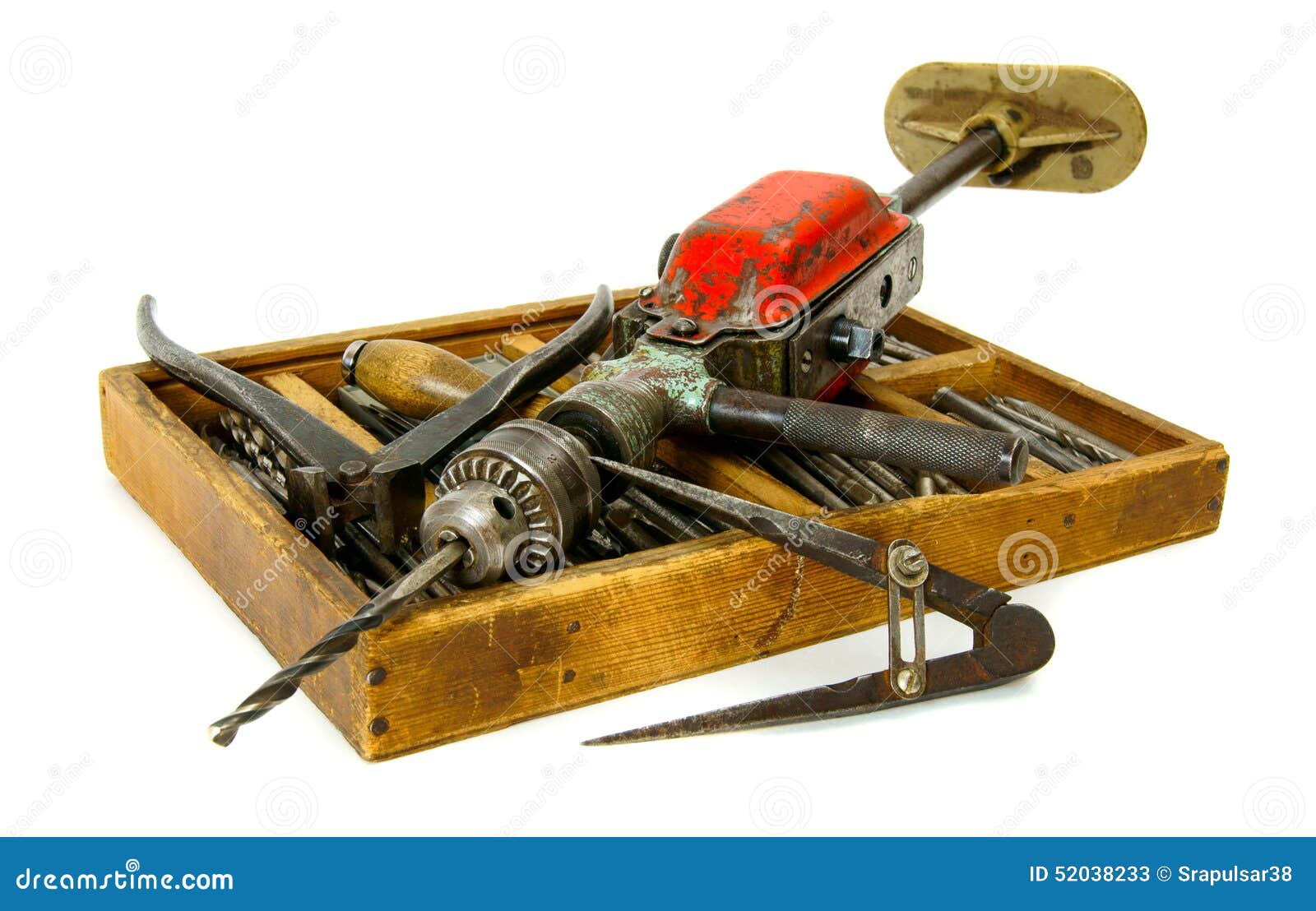 Vintage Working Tools ( Drill, Old Box and Others Stock Image - Image ...